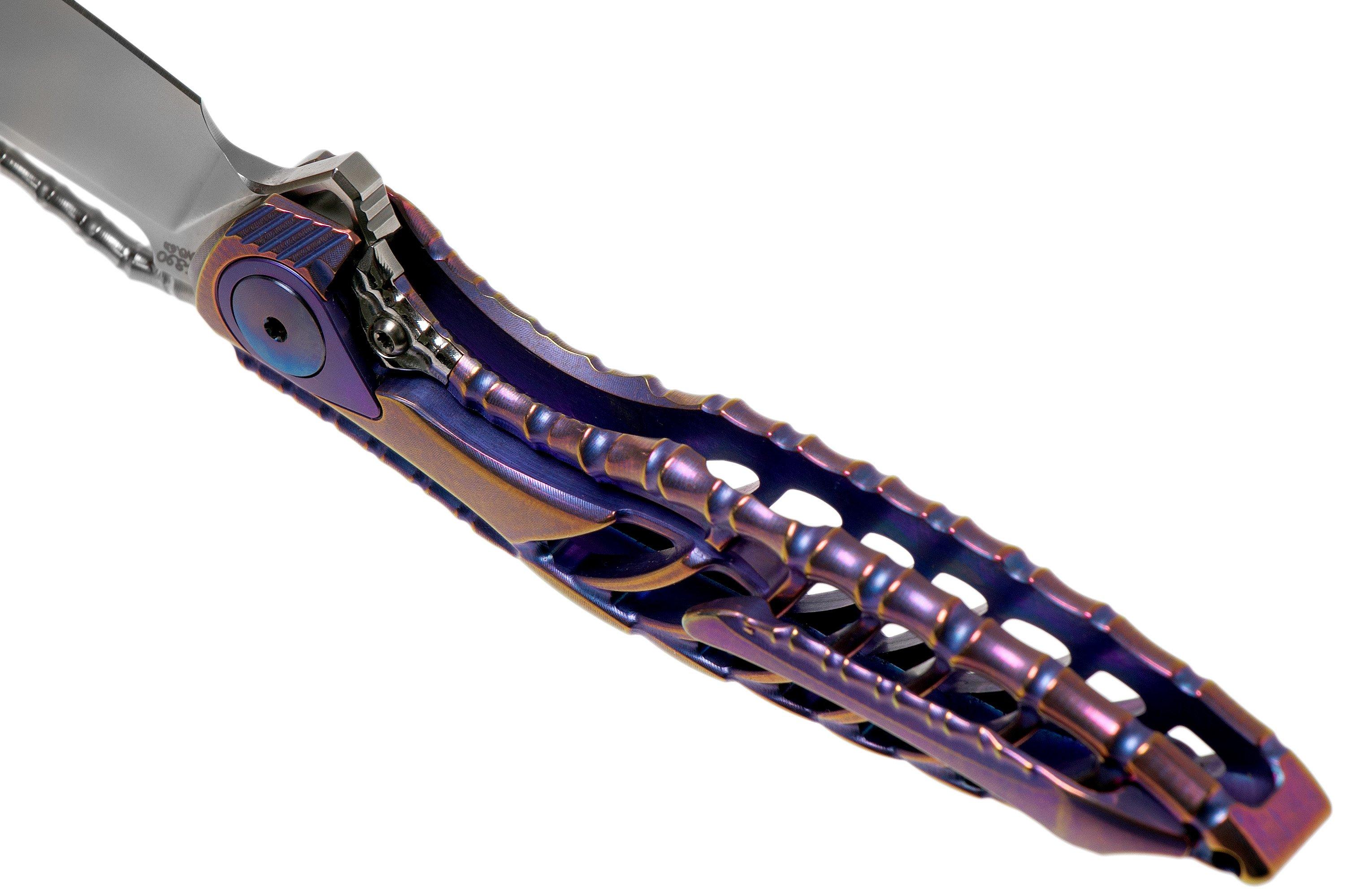 Rike Thor 6 Purple Blue Titanium, integral pocket knife ...