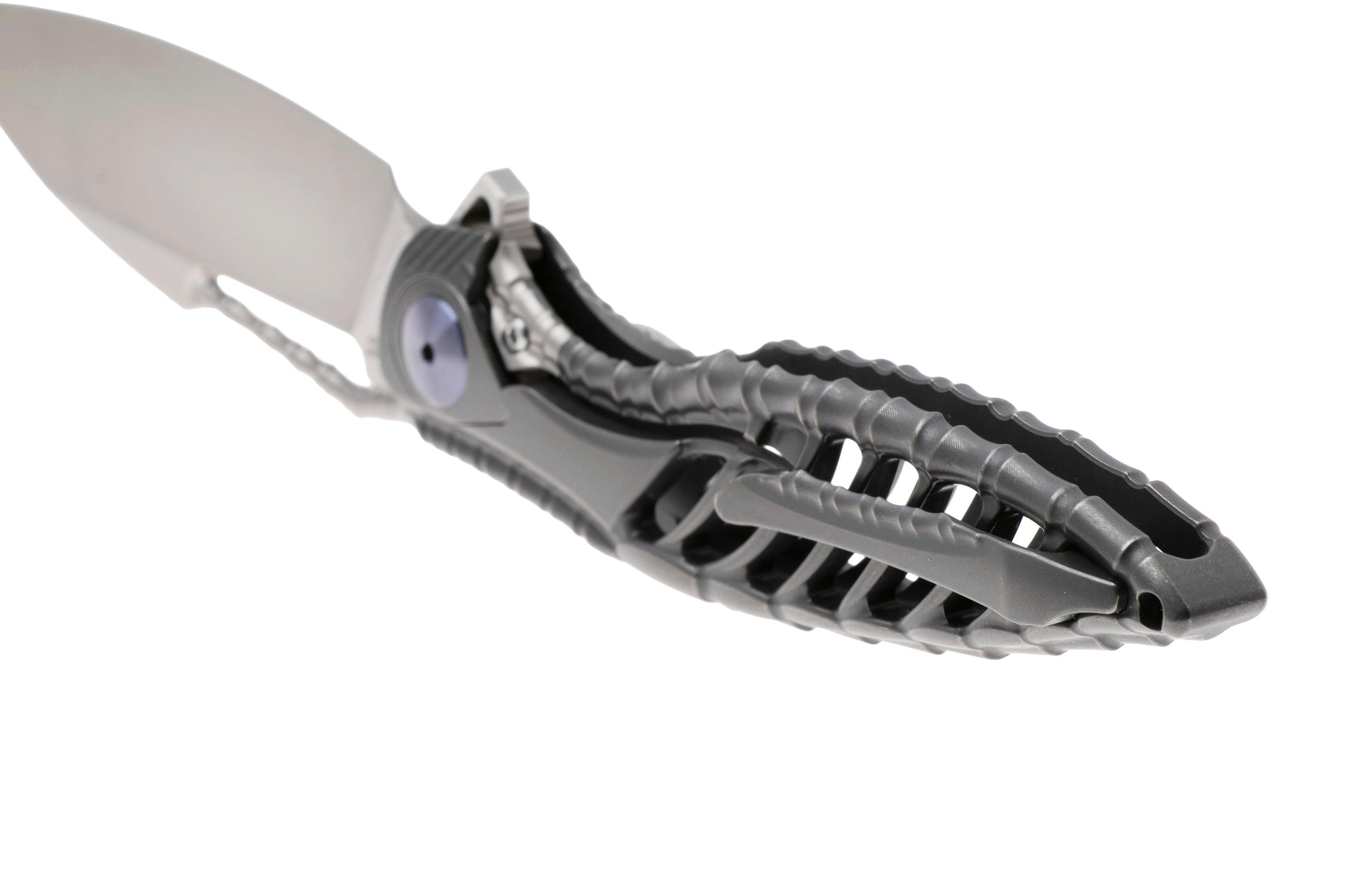 Rike Knife Thor6-M-DG Bead Blasted Böhler M390, Titanium Dark Gray ...