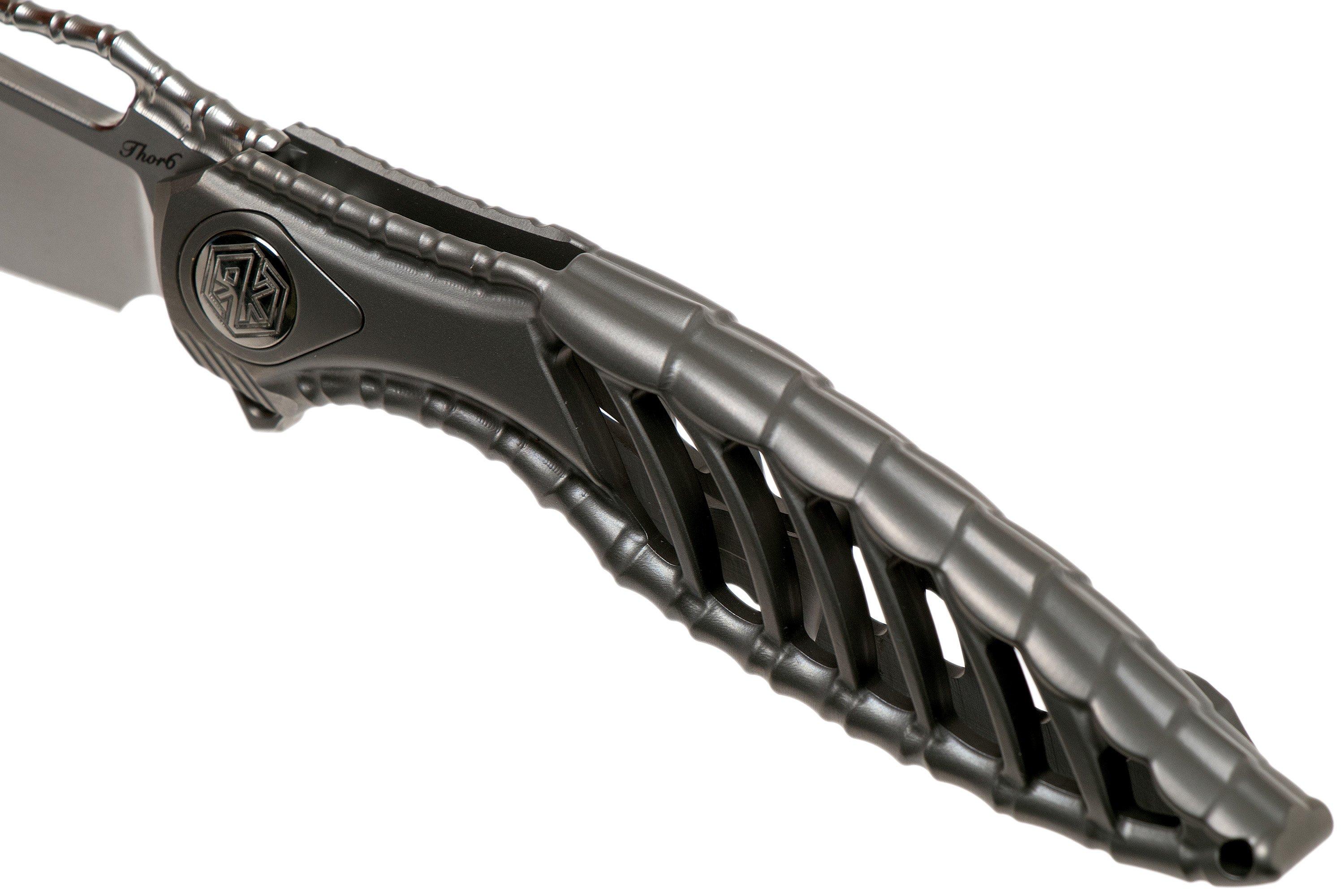 Rike Thor 6 Plain Titanium, integral pocket knife | Advantageously ...