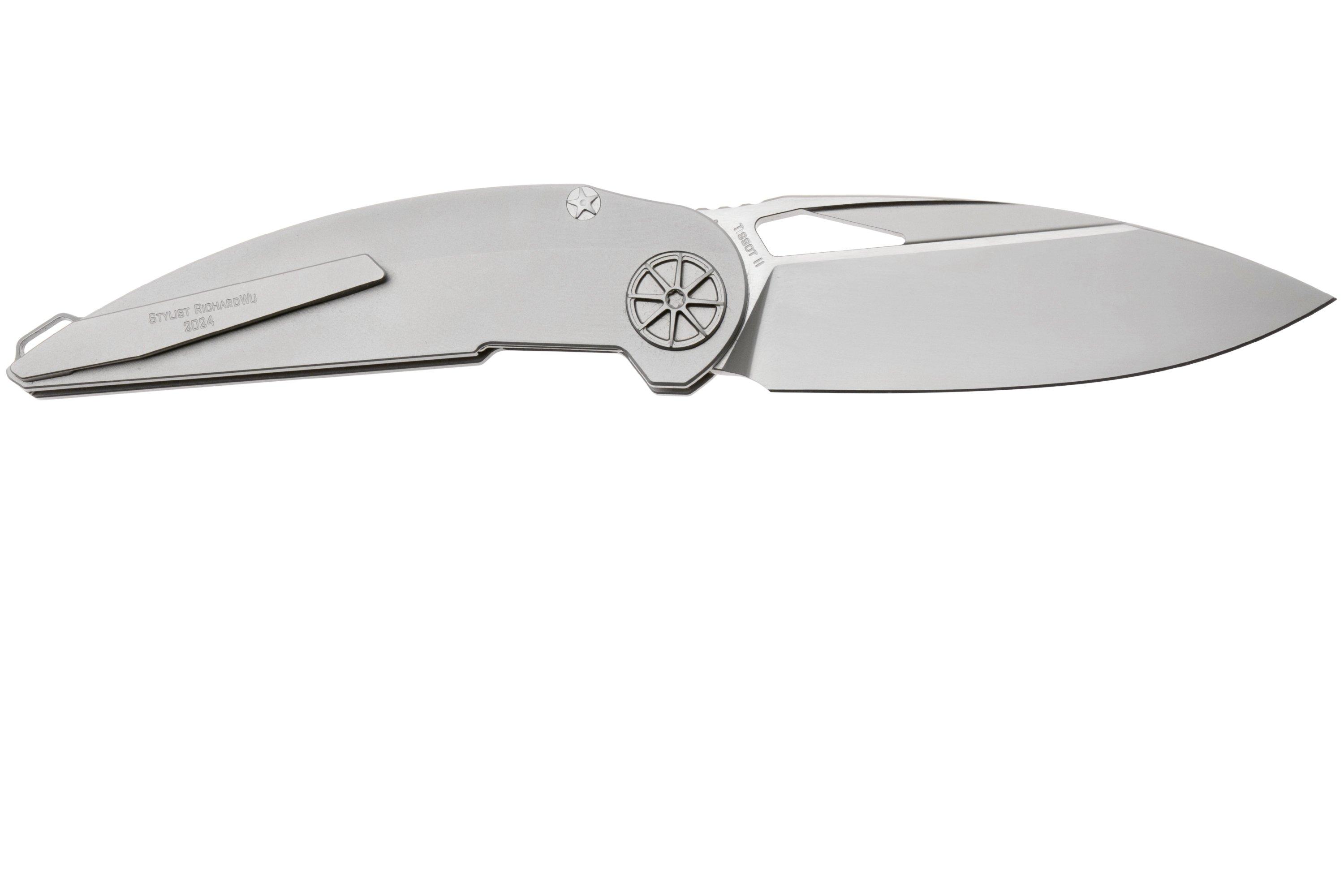 Rike Knife Tissot 2 Bead Blasted Böhler M390, Titanium, pocket knife ...