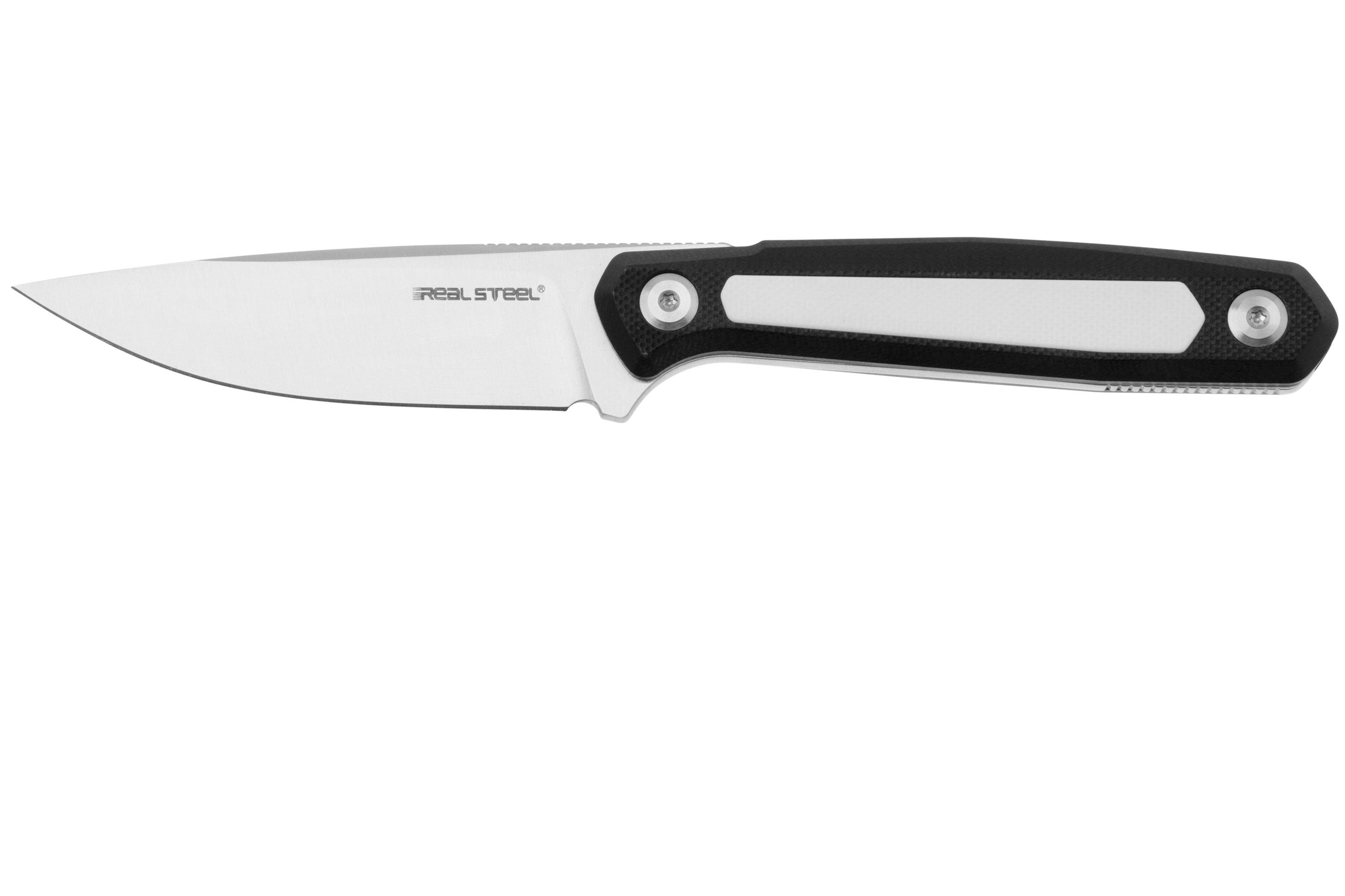 Real Steel Dex 3501BW Böhler K110, Black White G10, fixed knife, Ostap ...