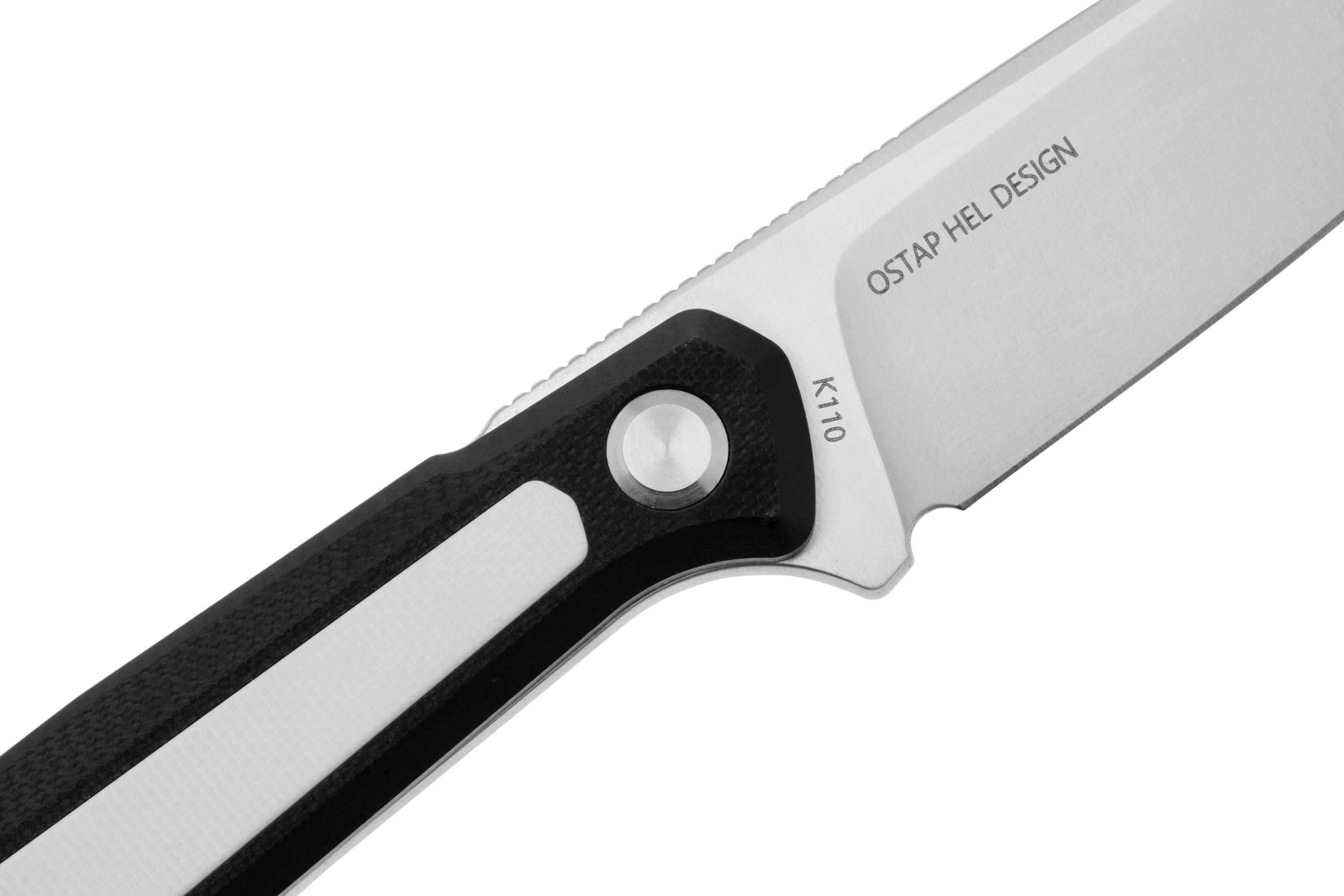 Real Steel Dex 3501BW Böhler K110, Black White G10, fixed knife, Ostap ...