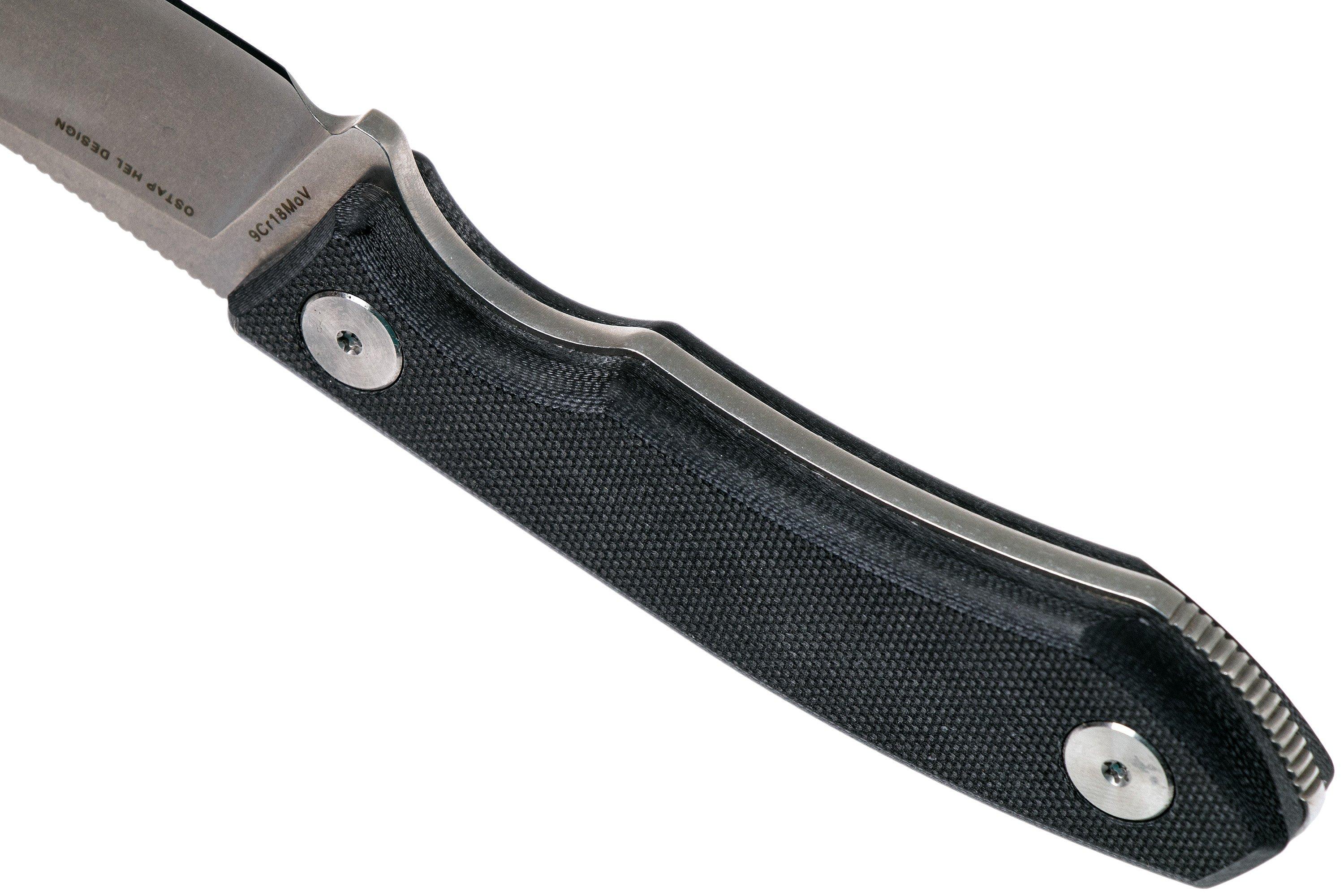 Real Steel Receptor 3550 Stonewashed fixed knife, Ostap Hel design ...