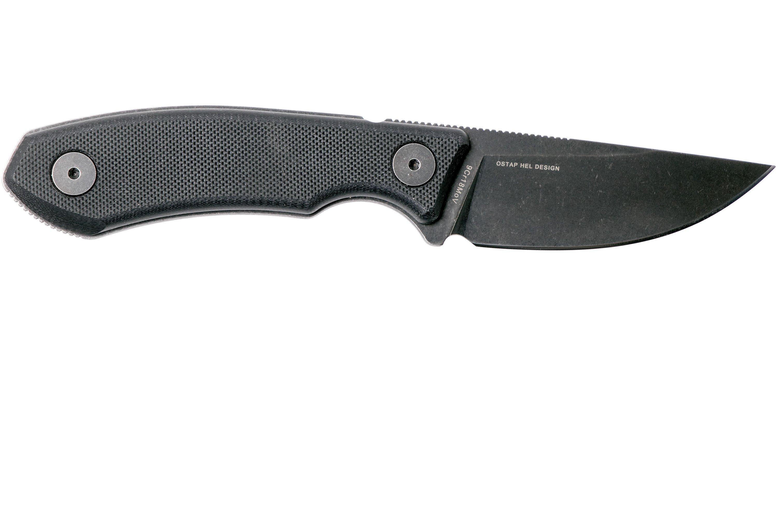 Real Steel Receptor 3551 Blackwashed feststehendes Messer, Ostap Hel ...