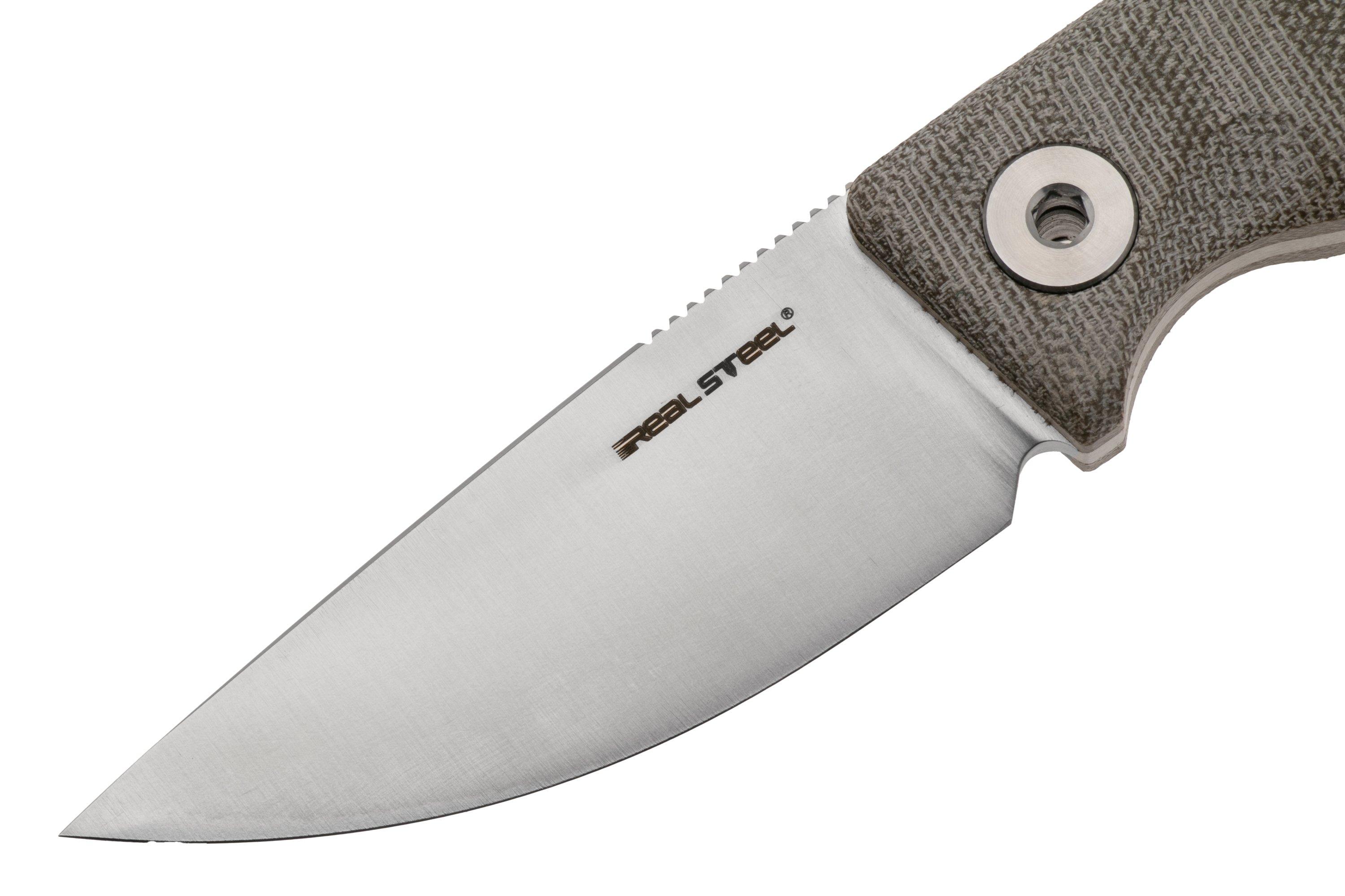 Real Steel CVX-80 3563 OD-Green Micarta bushcraft knife, Poltergeist ...
