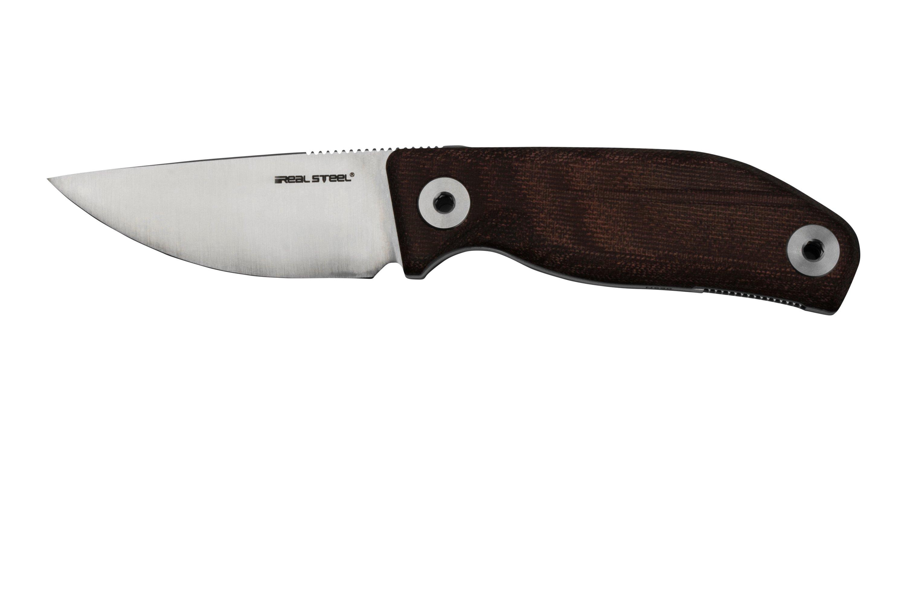 Real Steel CVX-80 Red Micarta 3564 Konvexes Bushcraftmesser ...