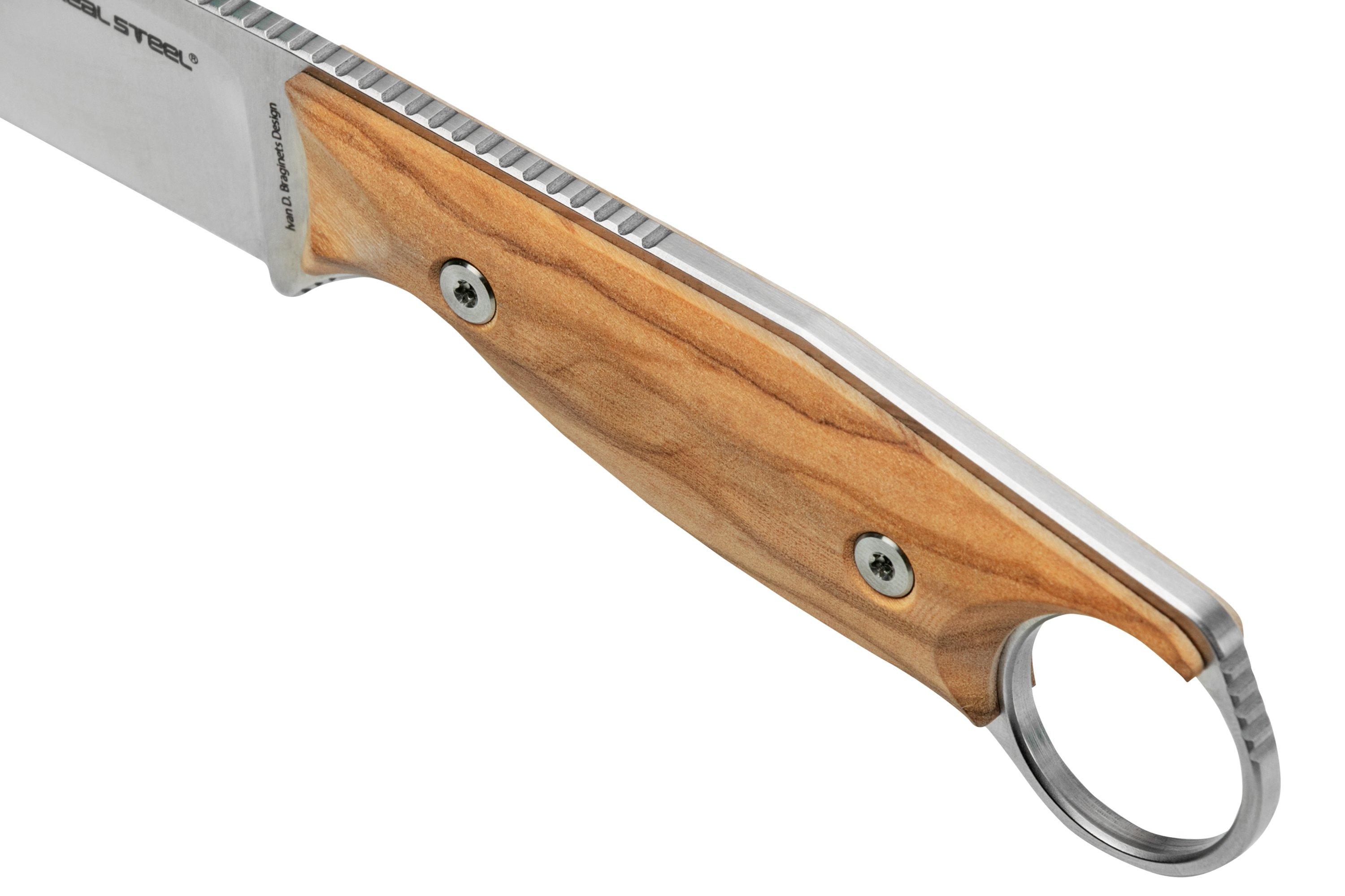 Real Steel Furrier Harpoon Olive Wood 3612W feststehendes Messer, Ivan ...