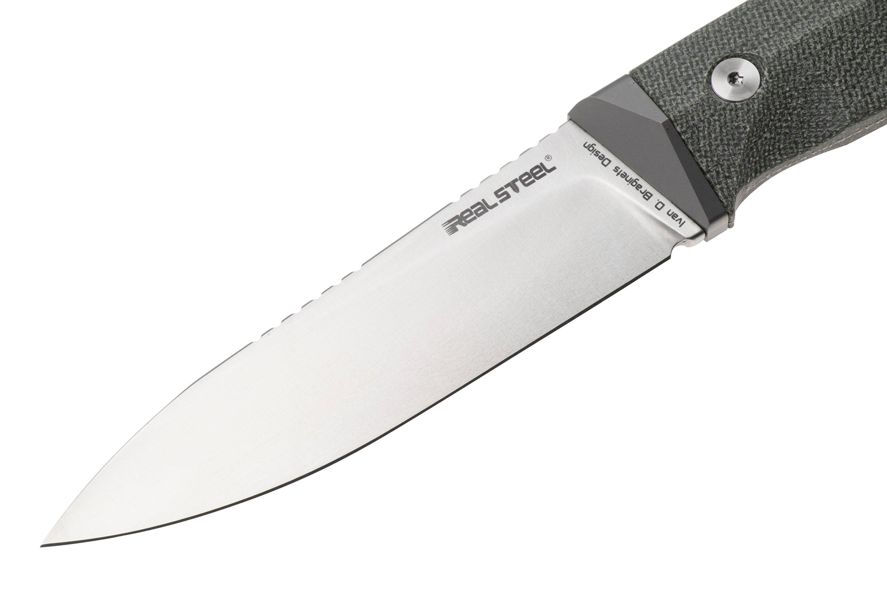 Real Steel Black Thorn 3621GM, Satin K110, Green Micarta fixed knife, Ivan Braginets design ...