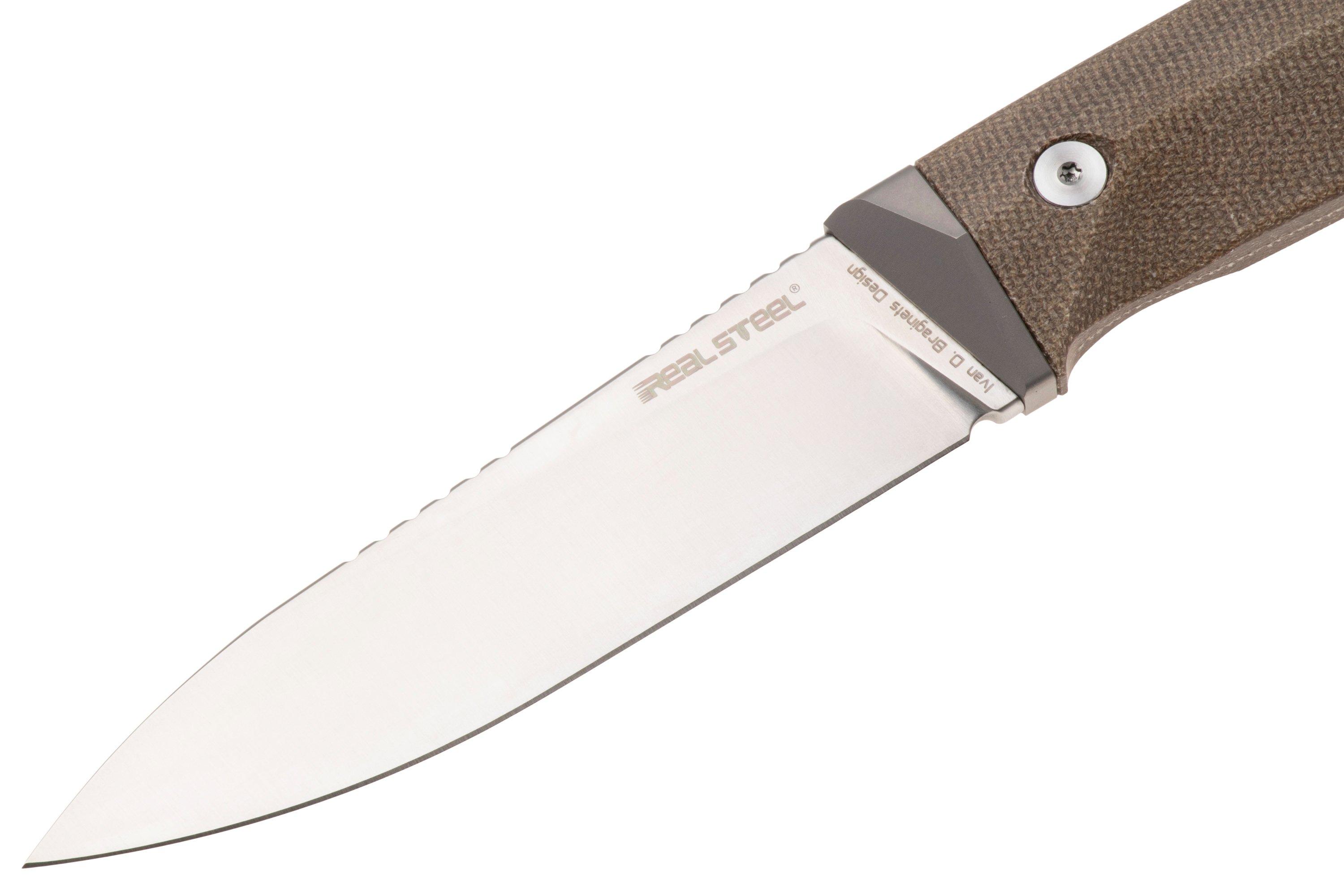 Real Steel Black Thorn 3621NM, Satin K110, Natural Micarta faca fixa ...