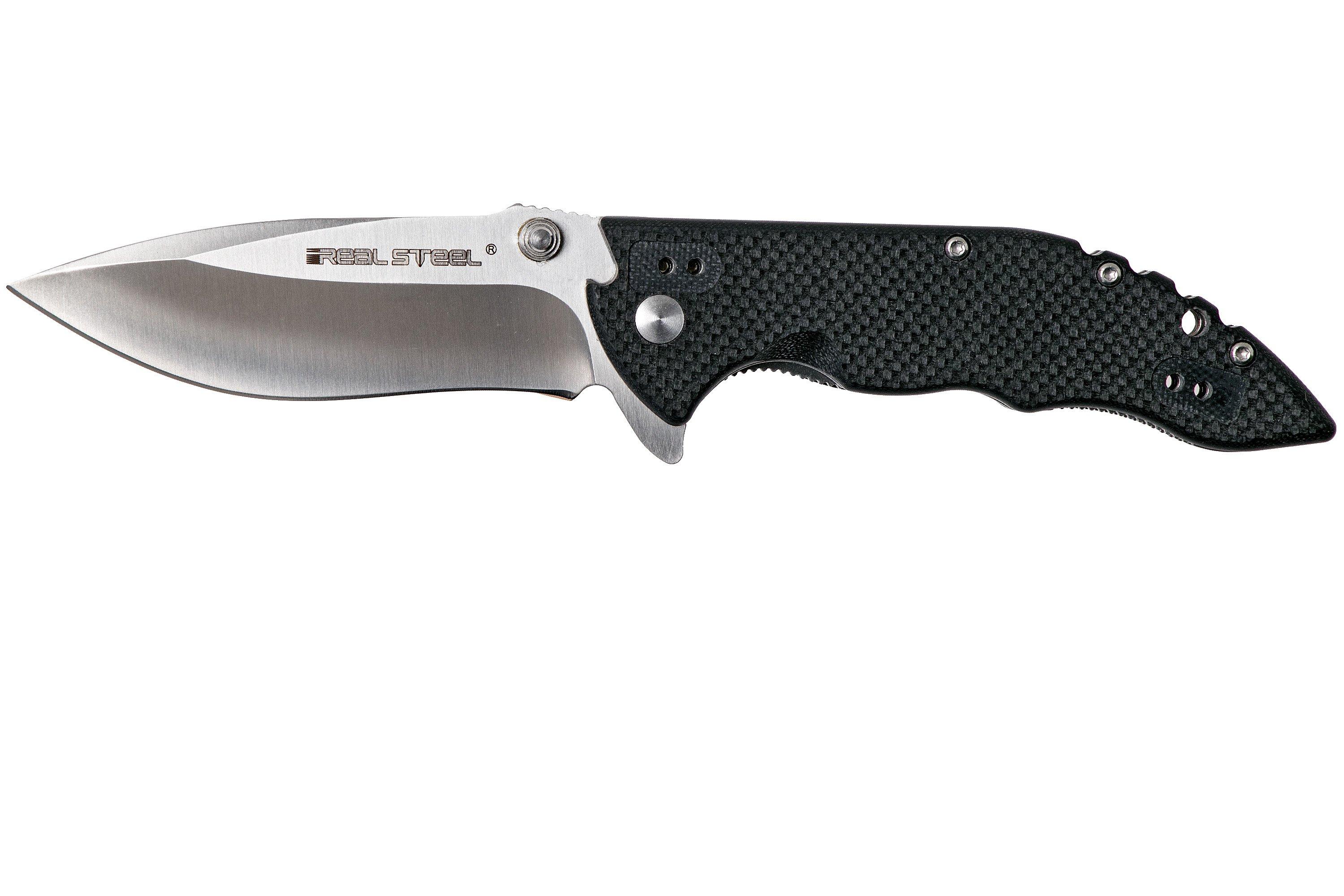 Real Steel E77 Black Satin 5112 pocket knife, Liang Gang design ...