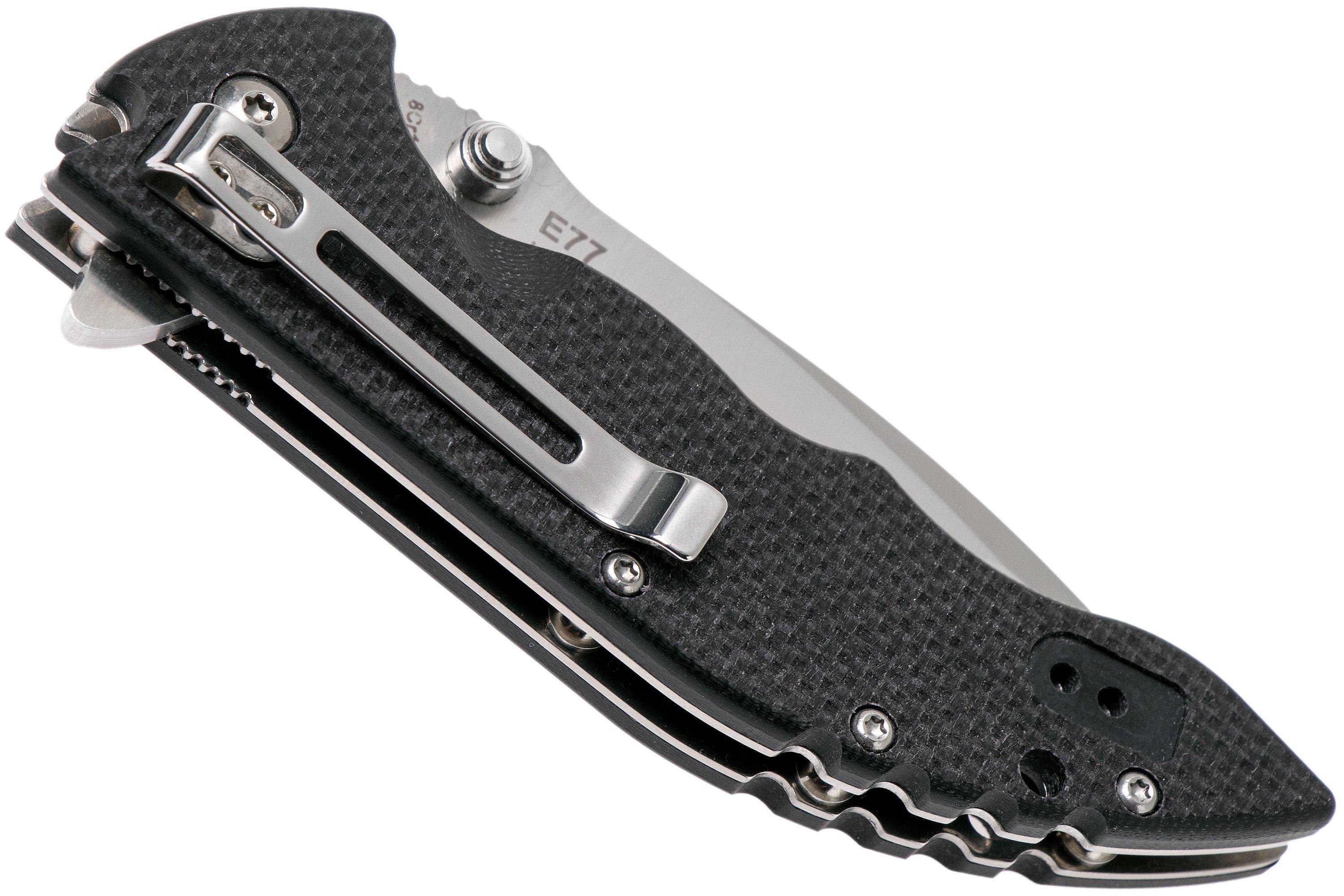Real Steel E77 Black Satin 5112 pocket knife, Liang Gang design ...