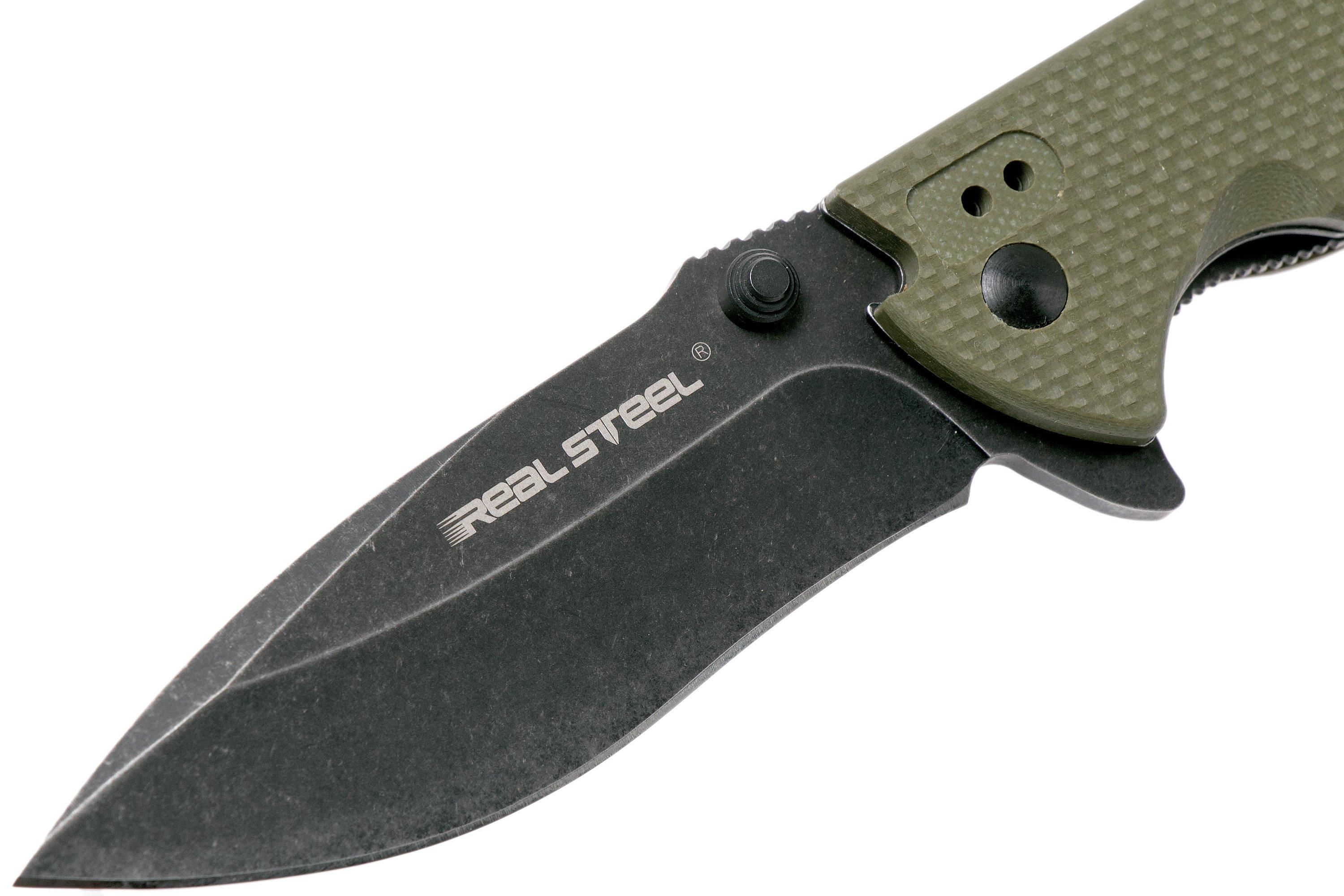 Real Steel E77 Green and Blackwash 5113 pocket knife, Liang Gang design ...