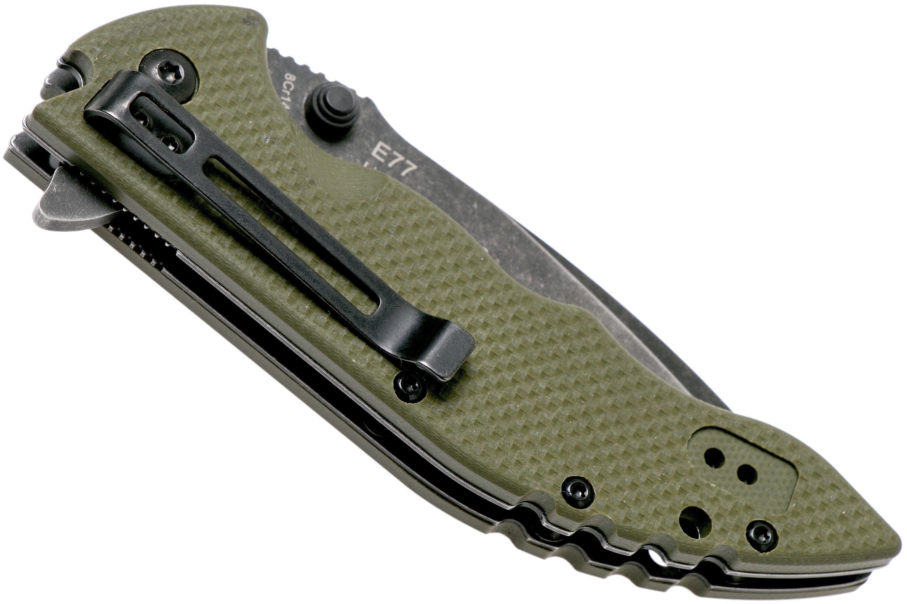 Real Steel E77 Green and Blackwash 5113 pocket knife, Liang Gang design ...