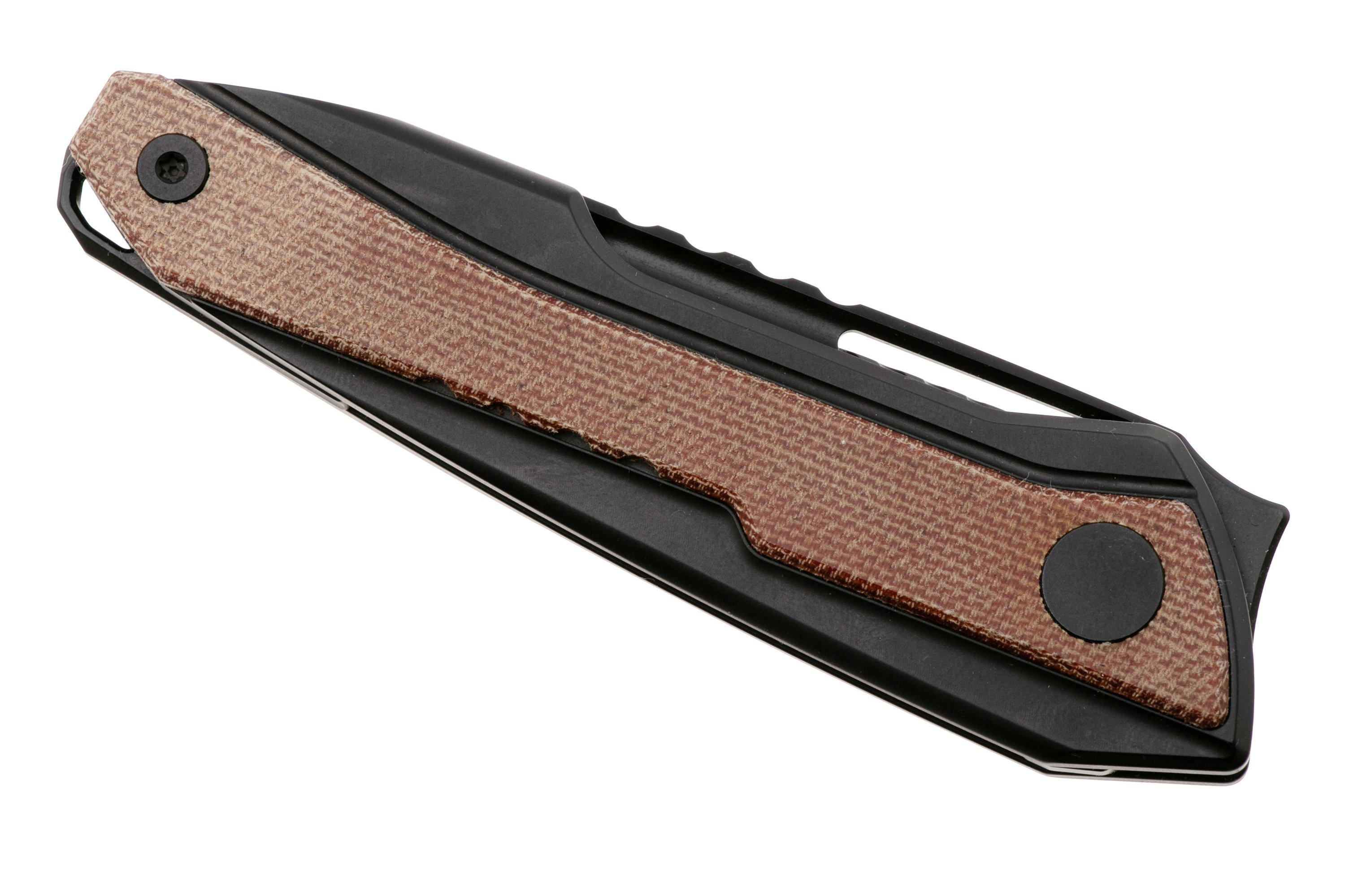 Real Steel Bullet 5221NM PVD S35VN, Black Titanium Brown Micarta Inlay ...