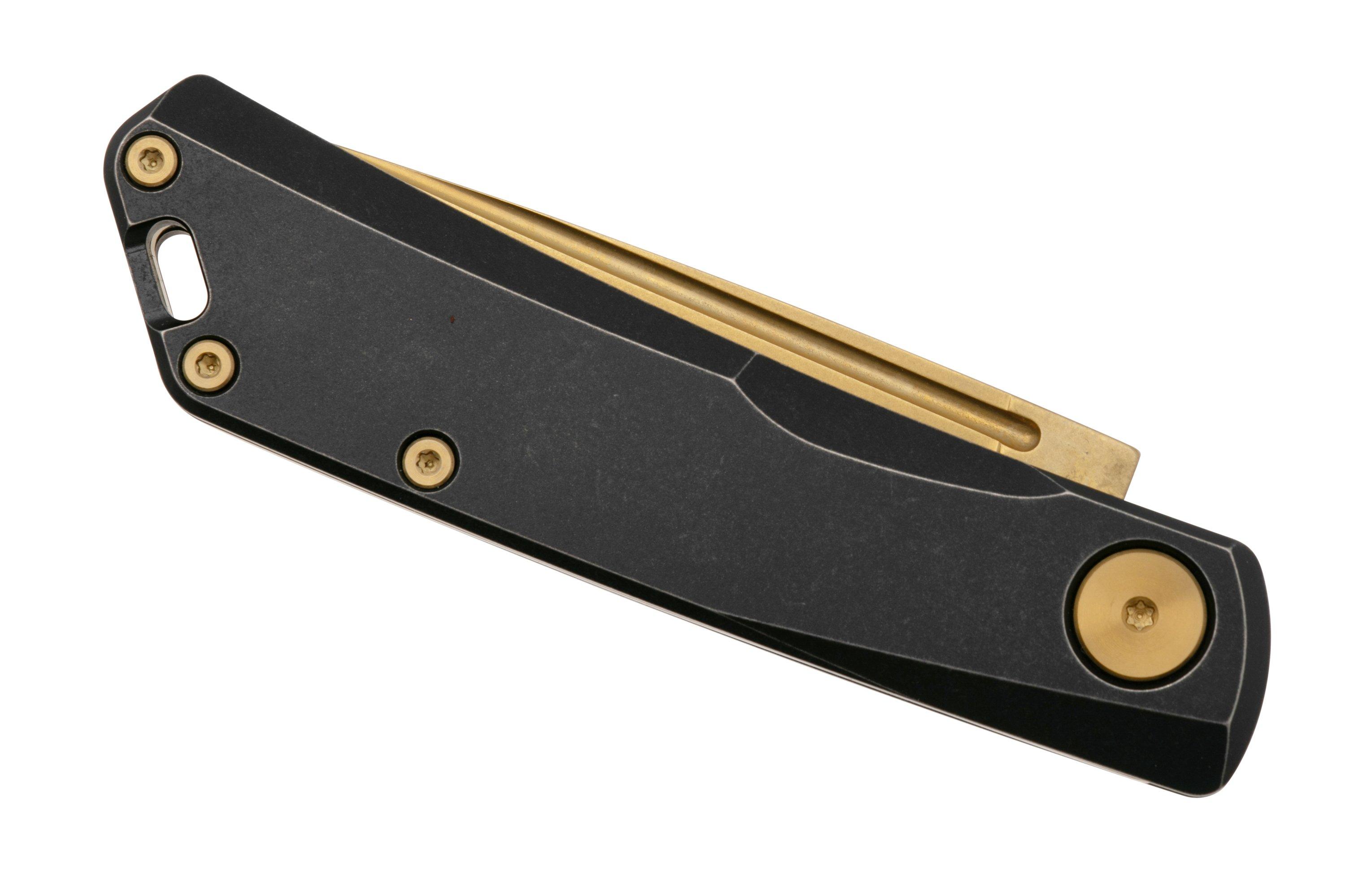 Real Steel Luna Titan 7001BG, Goldwash Böhler N690, Black Titanium ...