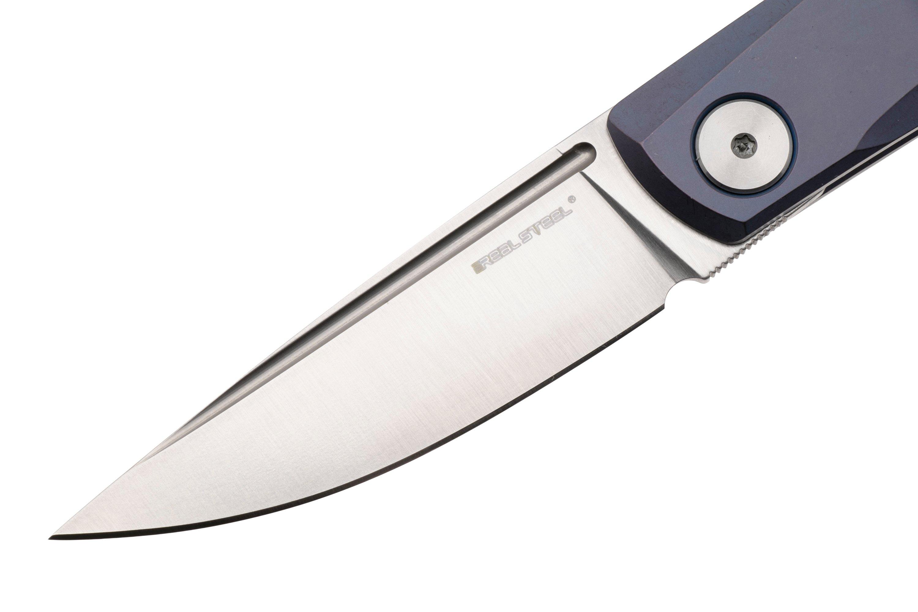 Real Steel Luna TS 7001TS03 Satin N690, Slate Blue Monochrome Titanium ...
