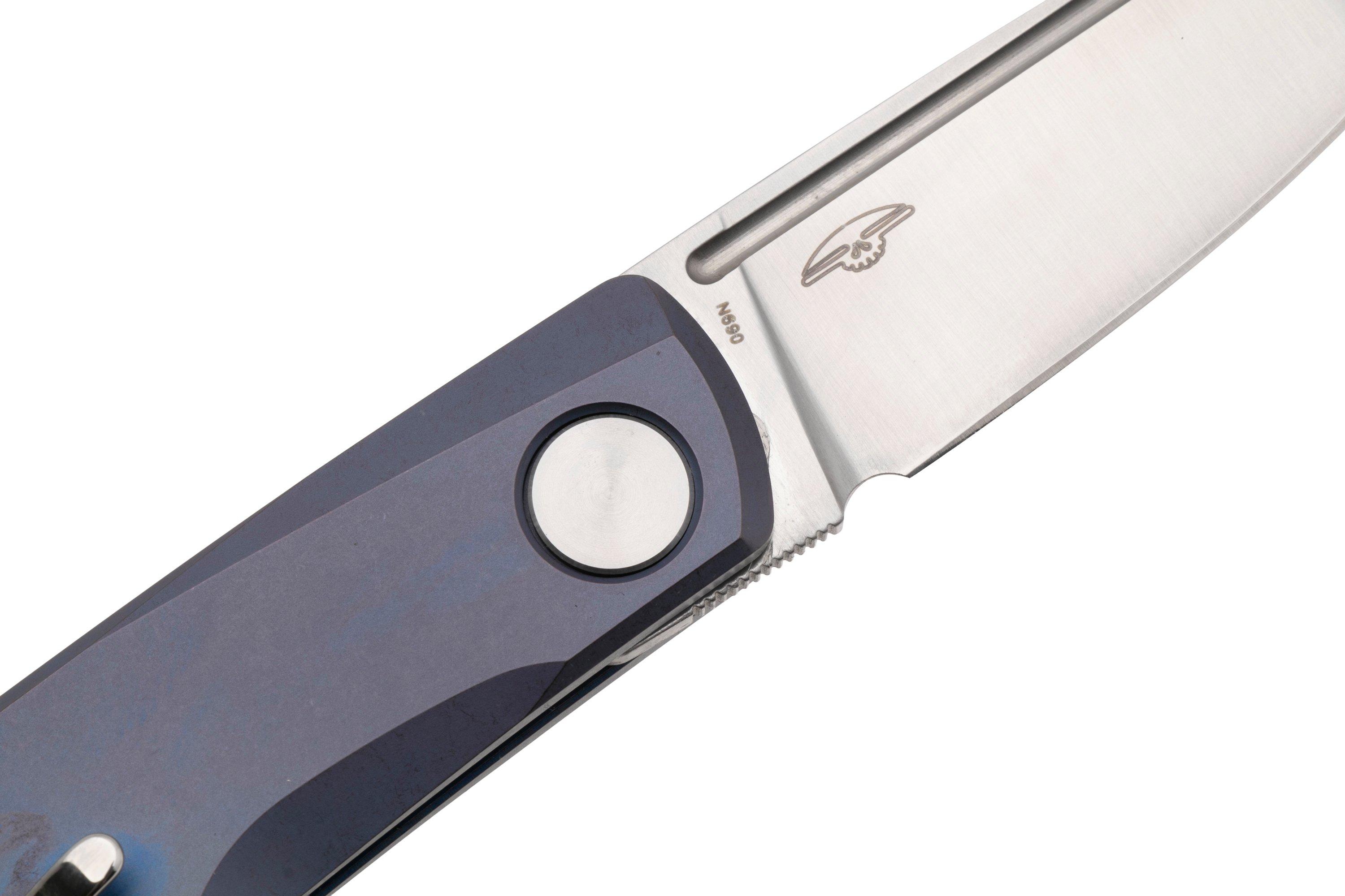 Real Steel Luna TS 7001TS03 Satin N690, Slate Blue Monochrome Titanium ...