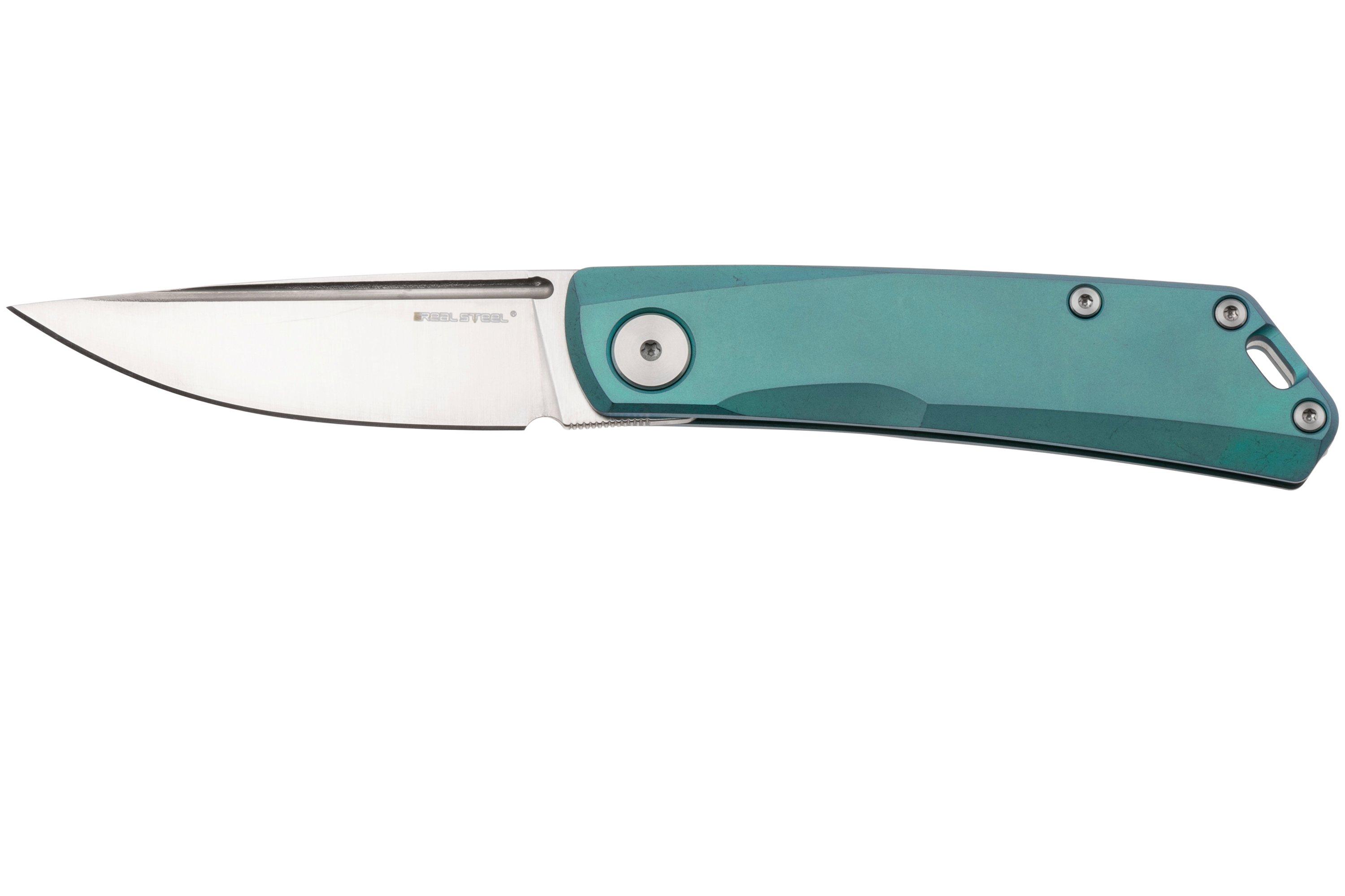 Real Steel Luna TS 7001TS06 Satin N690, Cyan Monochrome Titanium ...