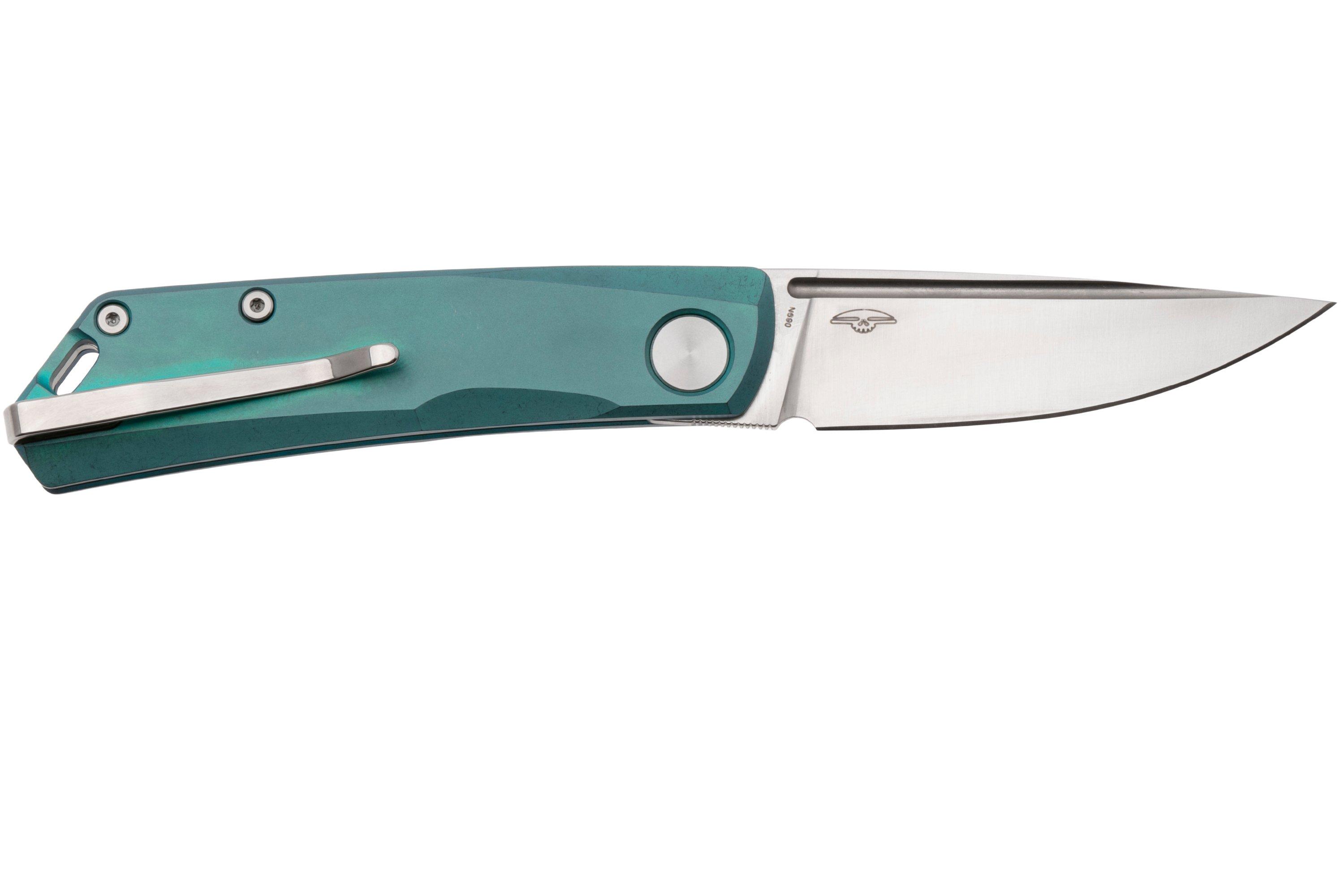 Real Steel Luna TS 7001TS06 Satin N690, Cyan Monochrome Titanium ...