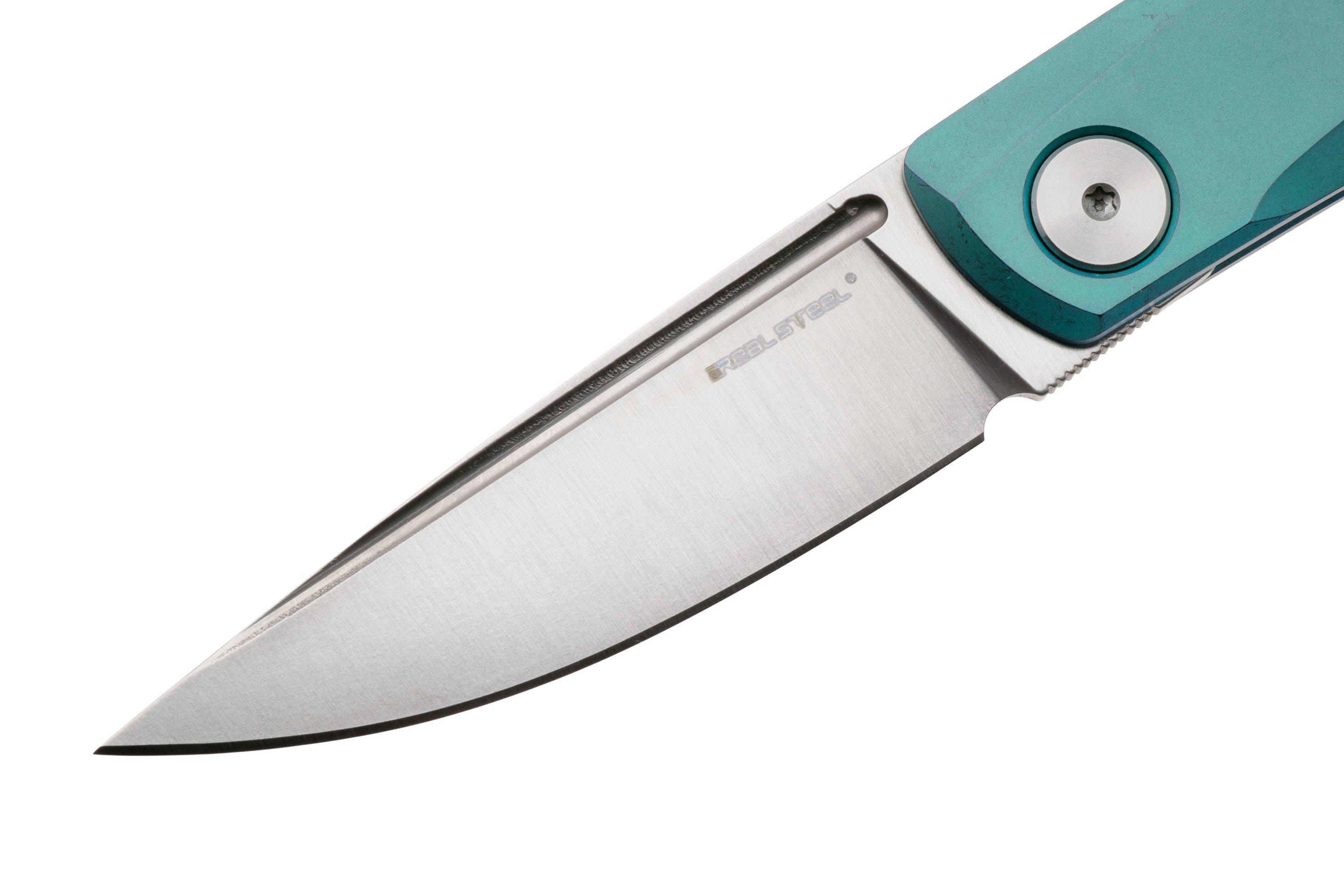 Real Steel Luna TS 7001TS06 Satin N690, Cyan Monochrome Titanium ...