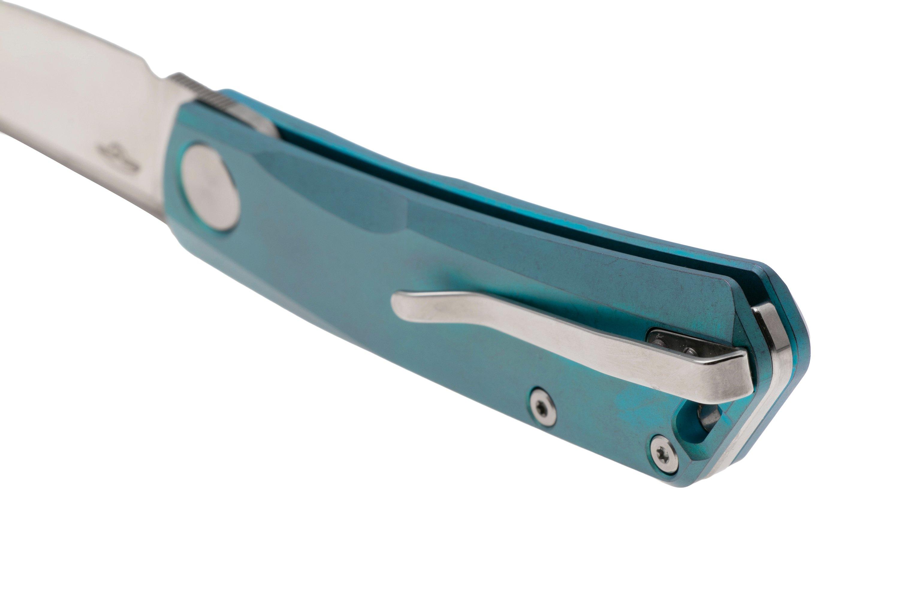 Real Steel Luna TS 7001TS06 Satin N690, Cyan Monochrome Titanium ...