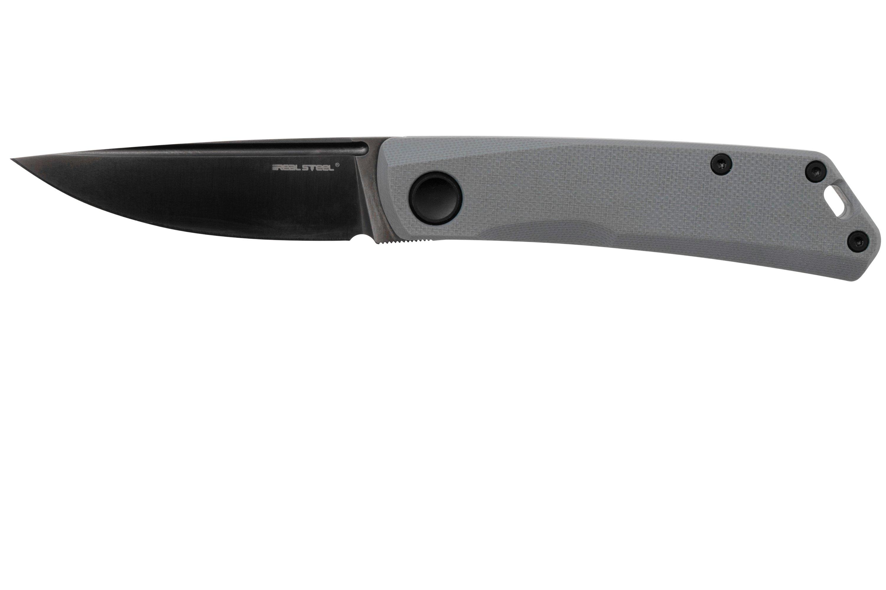 Real Steel Luna Lux 7001Z3, K110 DLC Coating, Grey G10, slipjoint ...