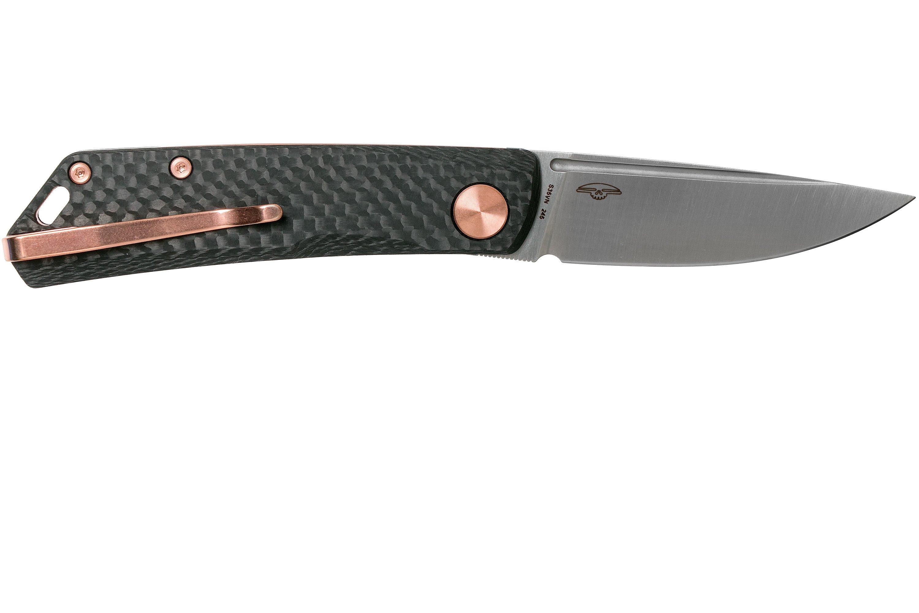 Real Steel Luna Premium Carbon fibre 7005 slipjoint pocket knife ...