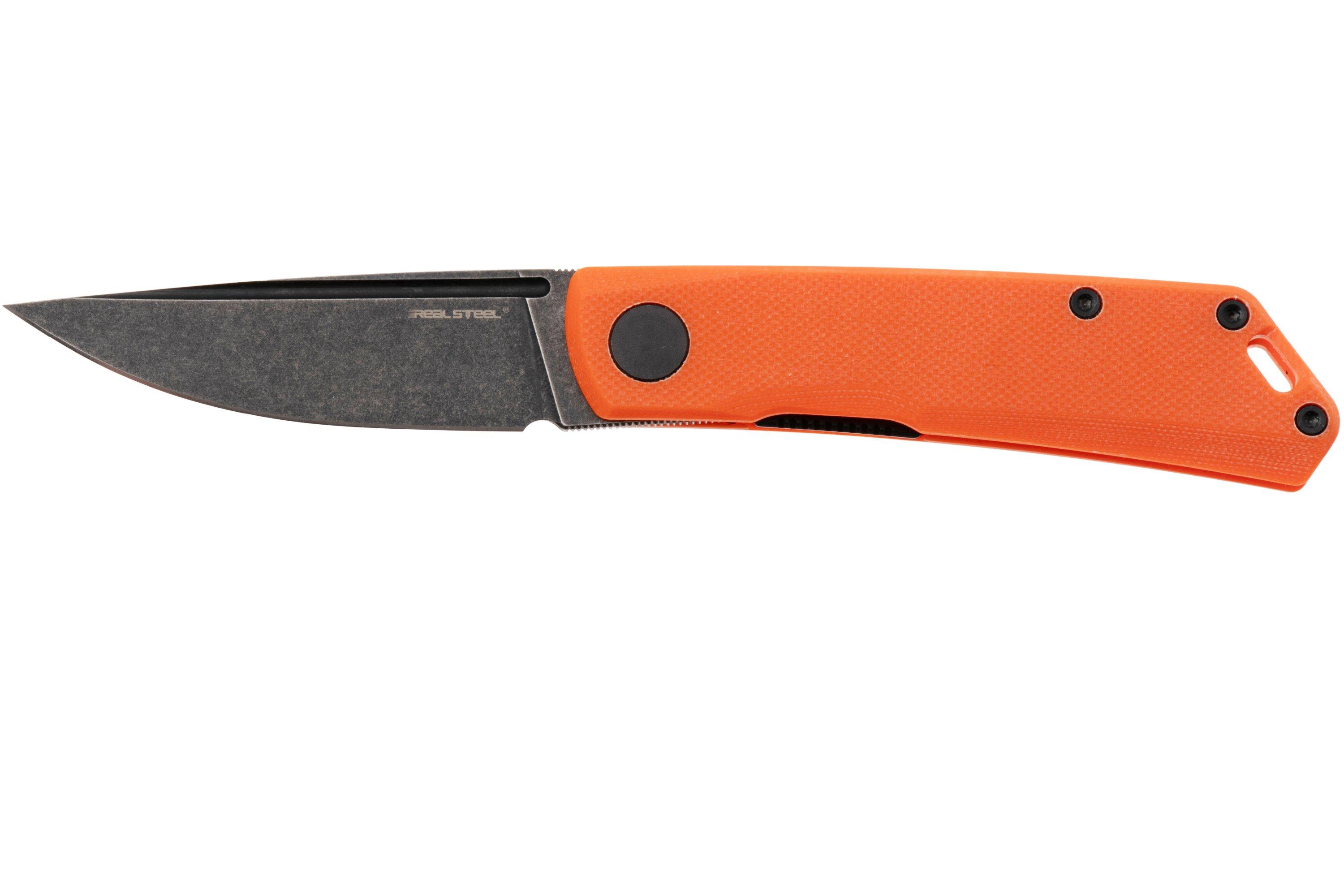 Real Steel Luna Phantom Flipper 7007OB Blackwashed D2, Orange G10 ...