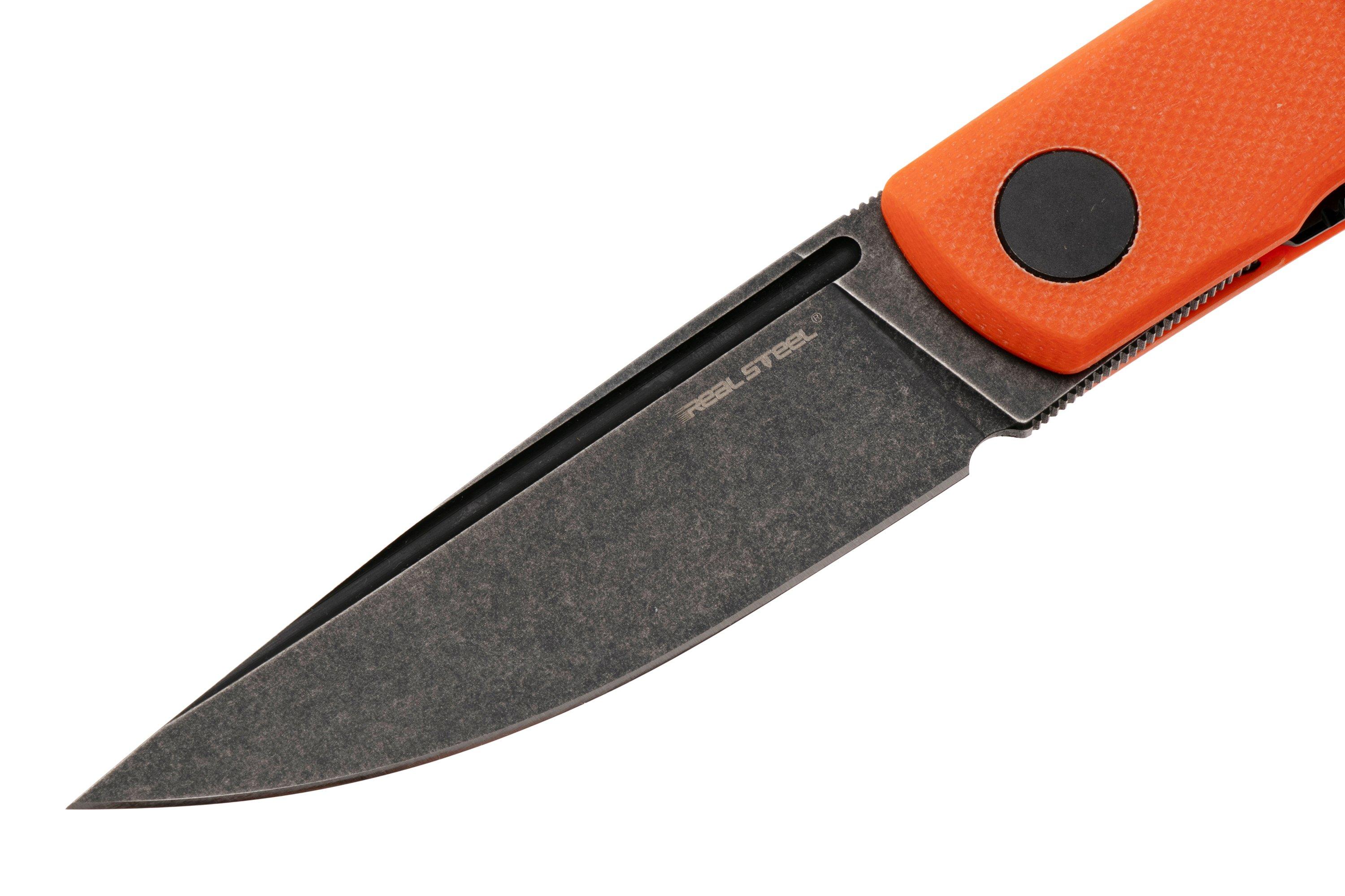 Real Steel Luna Phantom Flipper 7007OB Blackwashed D2, Orange G10 ...