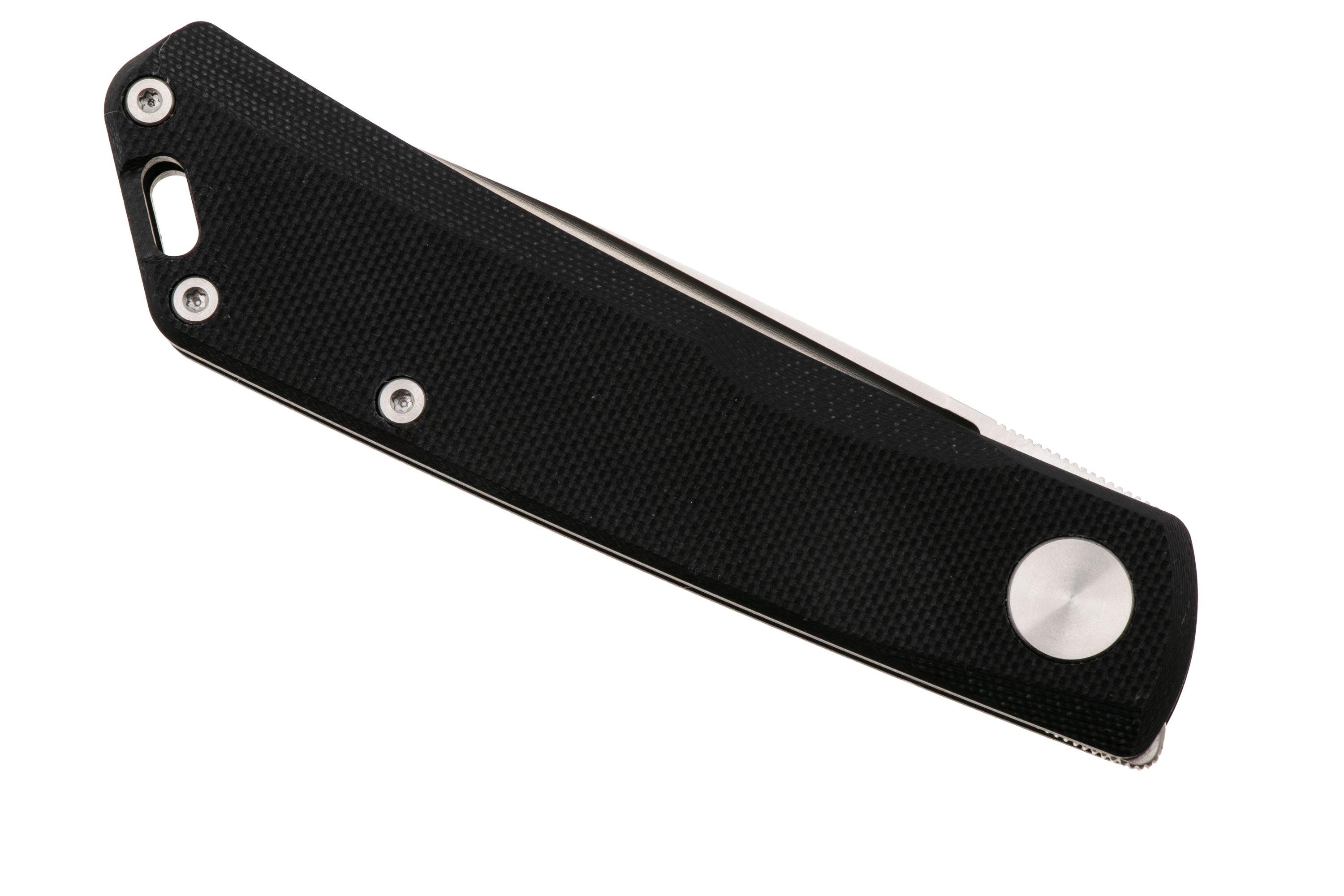 Real Steel Phantom Flipper Double Detent 7008BS Satin D2, Black G10 ...