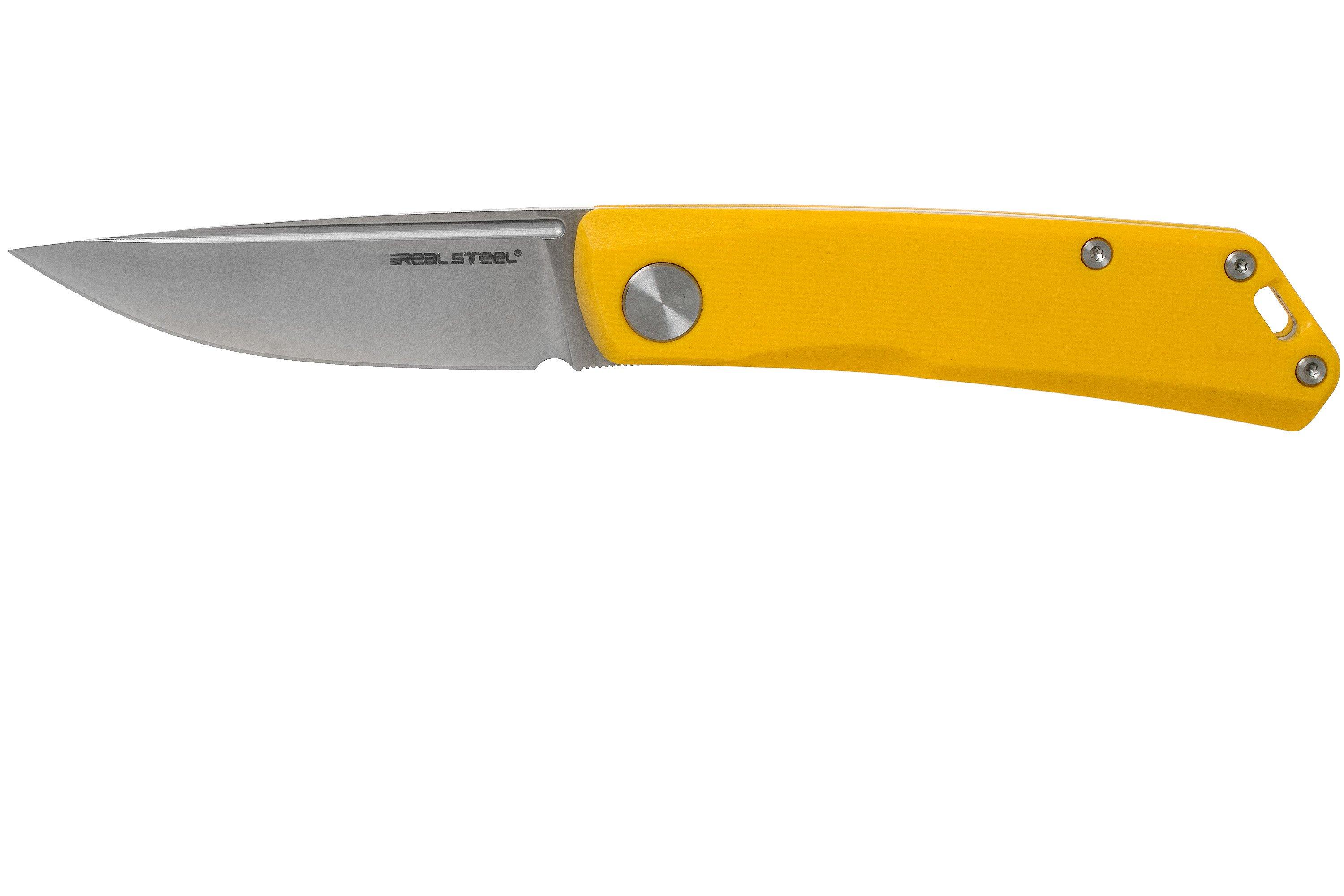 Real Steel Luna Lite 7032 Yellow G10 pocket knife, Poltergeist design ...