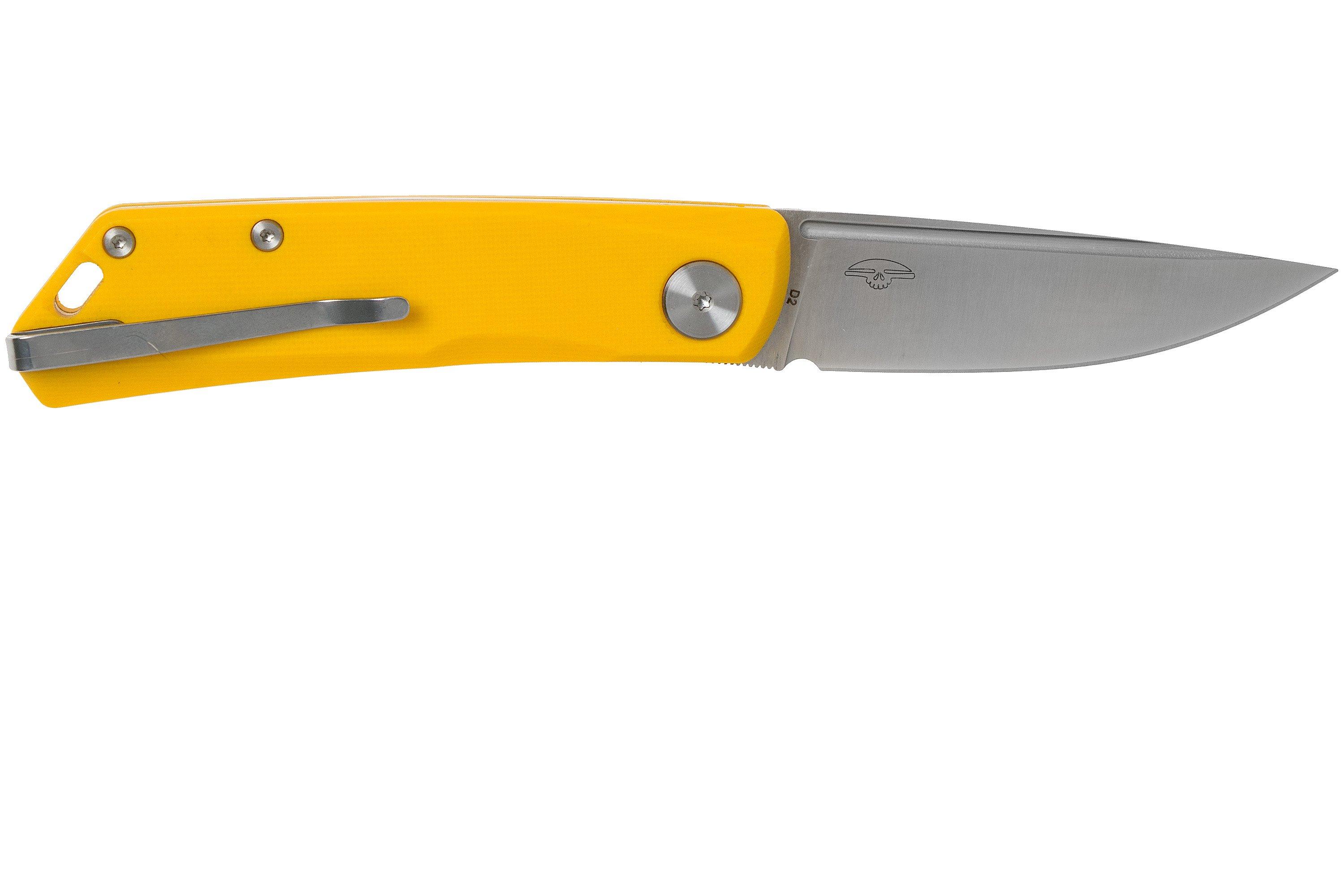Real Steel Luna Lite 7032 Yellow G10 pocket knife, Poltergeist design ...