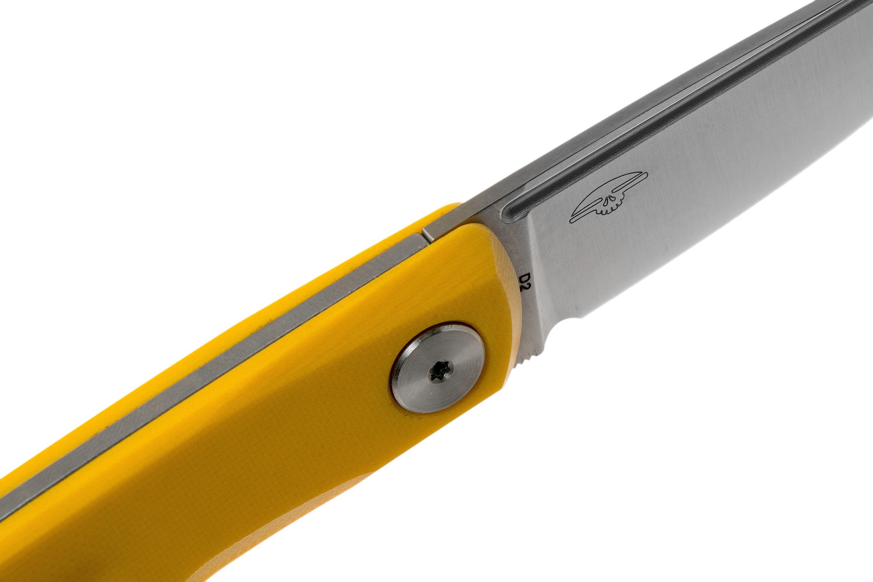 Real Steel Luna Lite 7032 Yellow G10 pocket knife, Poltergeist design ...