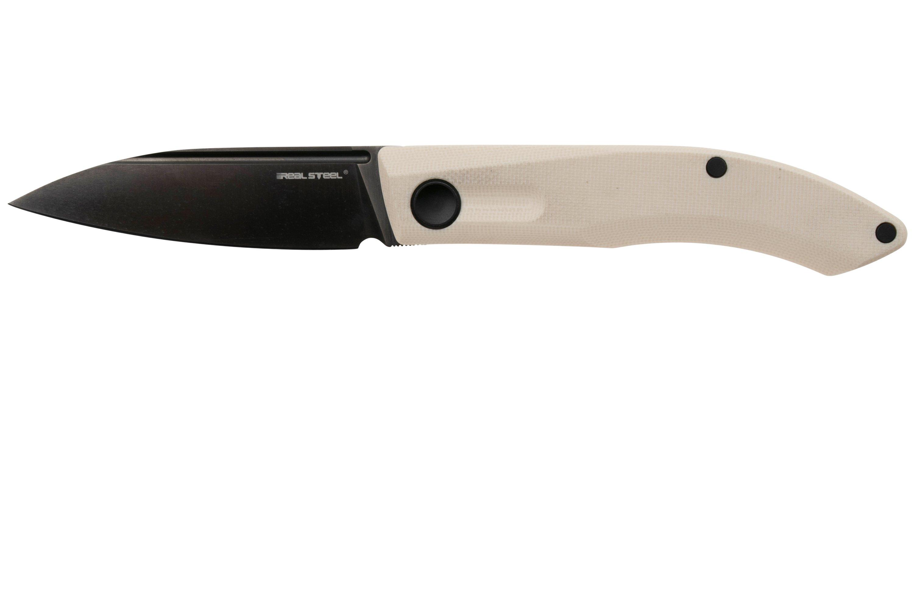 Real Steel Stella Lux 7041Z2, K110 DLC Coating, Ivory G10, slipjoint ...