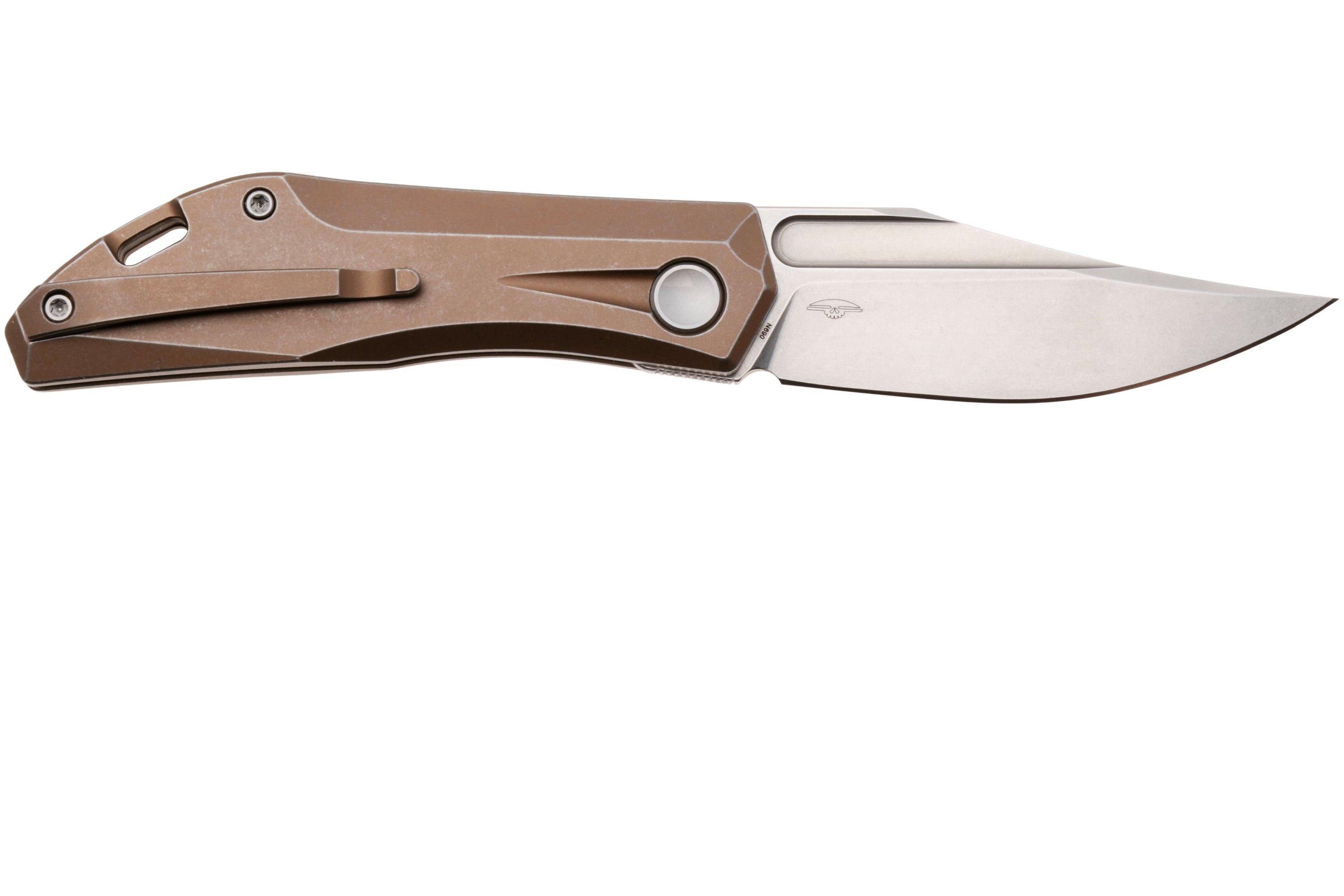 Real Steel Ventus ATS 7042 Stonewashed N690, Bronze Titanium, pocket ...