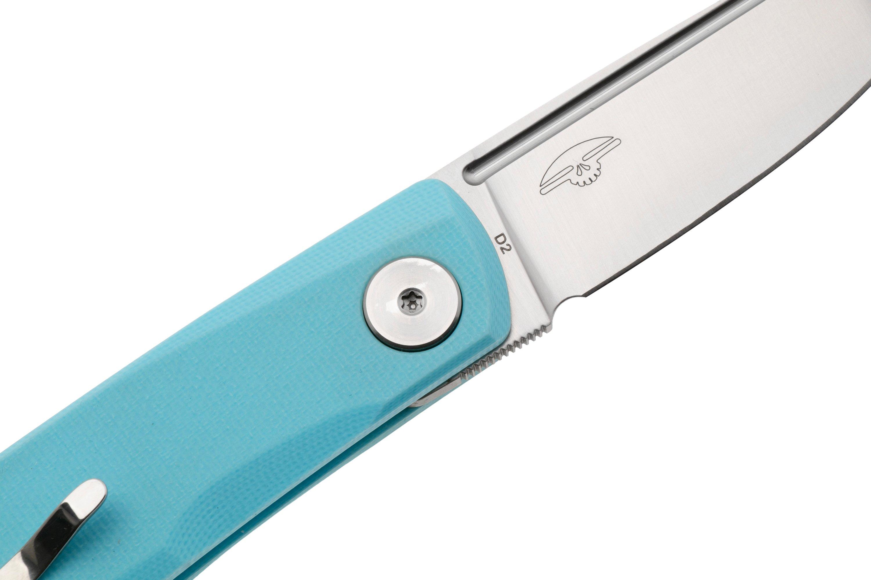 Real Steel Luna Lite 7043 Satin D2, Blue G10, pocket knife ...