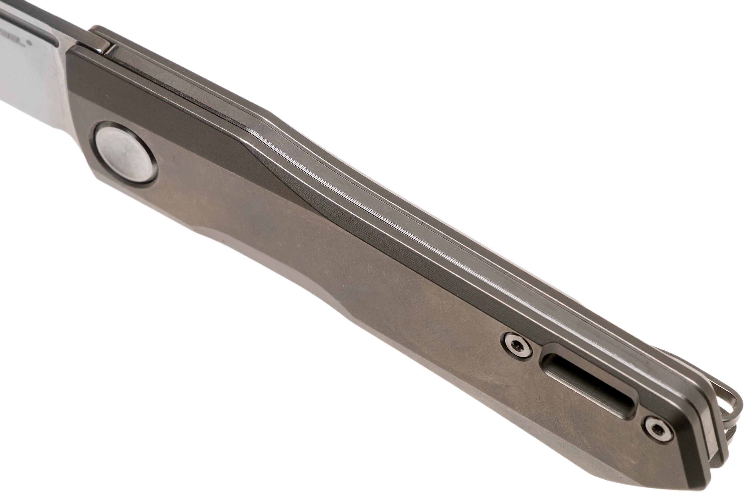 Real Steel Solis 7061S Beadblast Titanium, Silver, Slipjoint ...