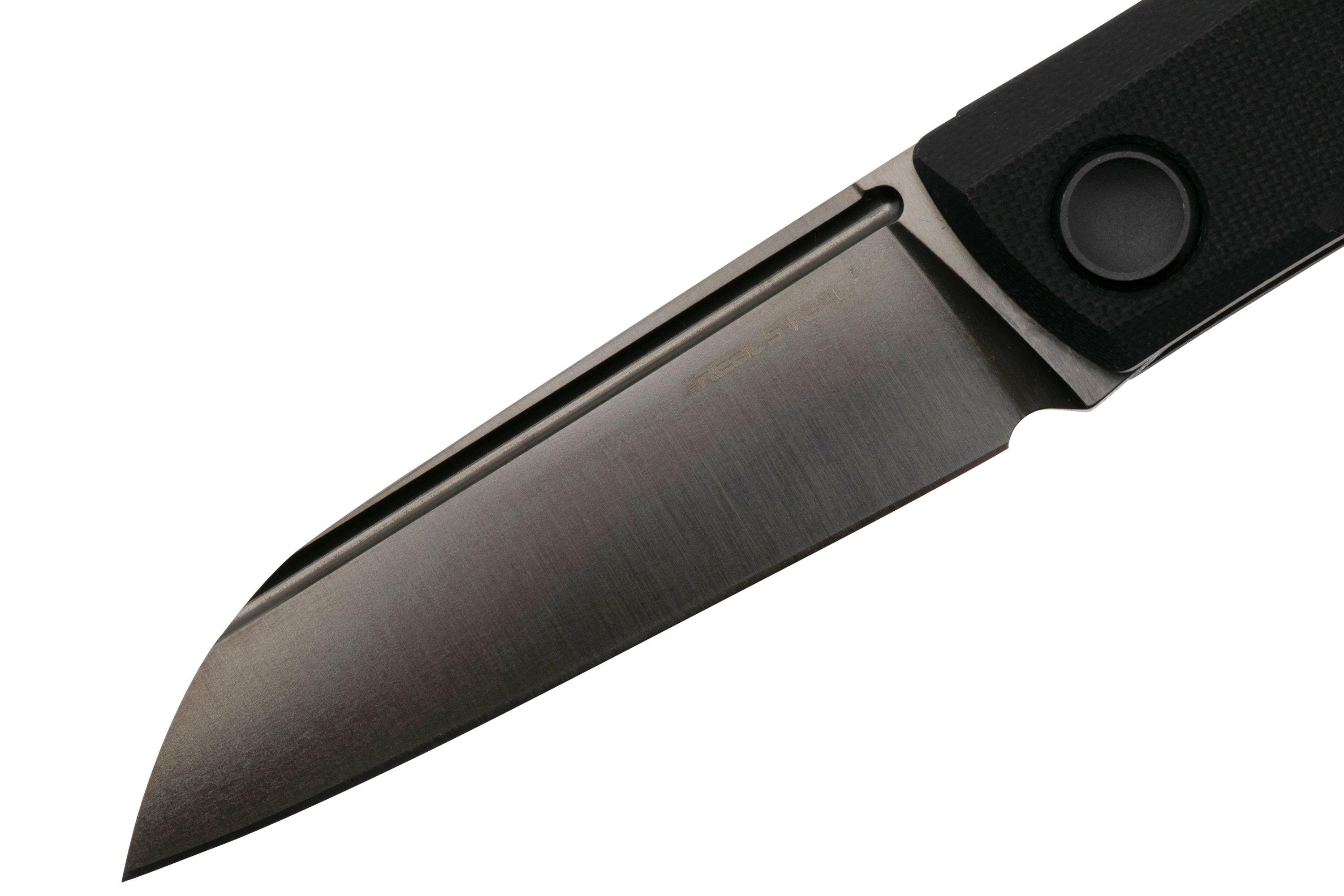 Real Steel Solis Lux 7061Z1, Black DLC K110, Black G10 pocket knife ...