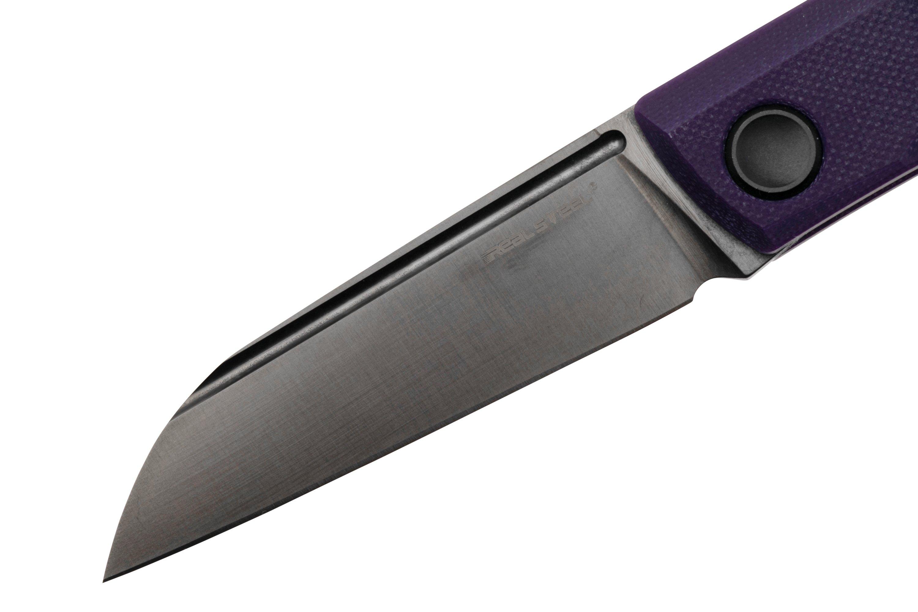 Real Steel Solis Lux 7061Z3, Black DLC K110, Purple G10 navalha ...