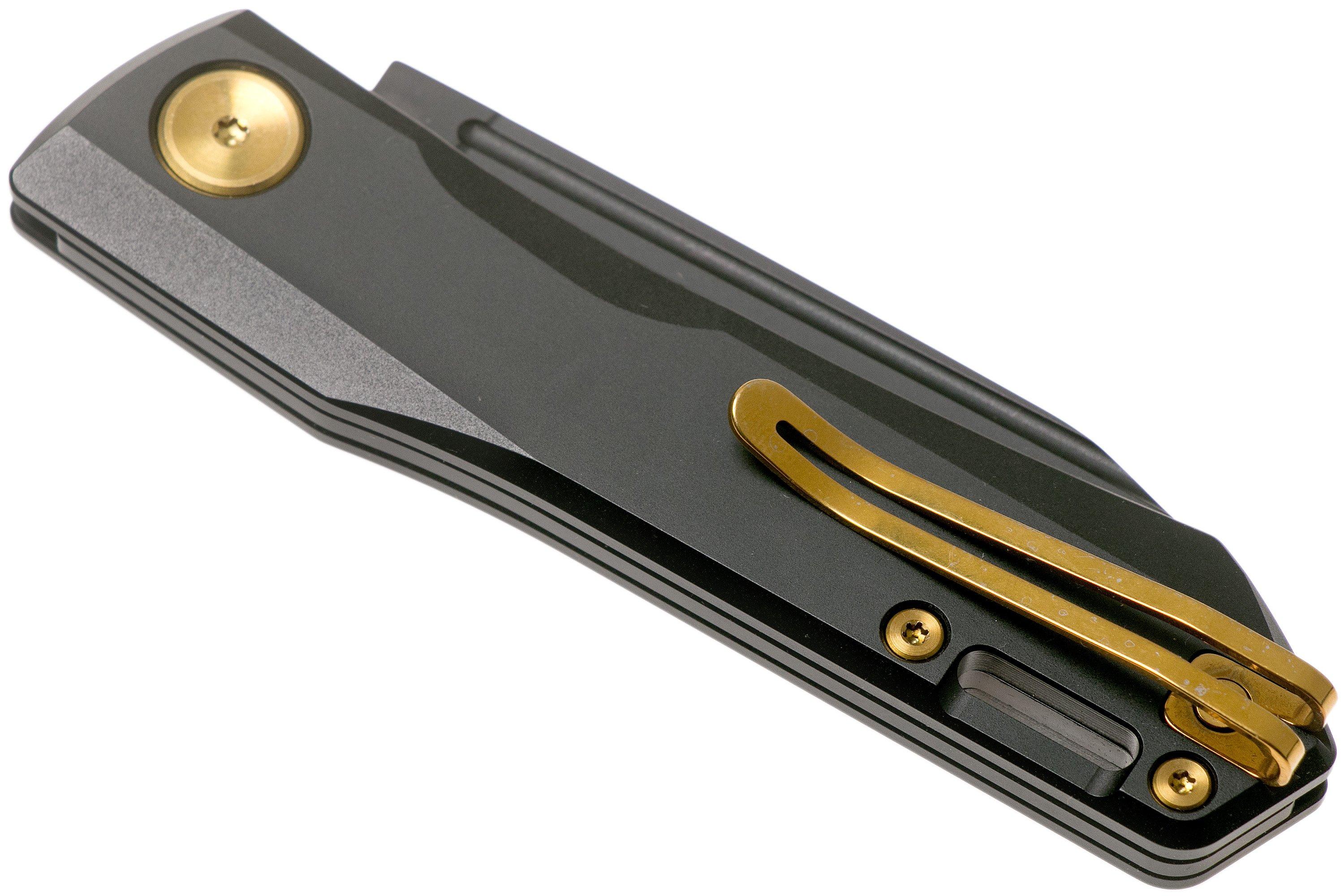 Real Steel Solis 7063G Black Titanium, Gold, navaja slipjoint ...