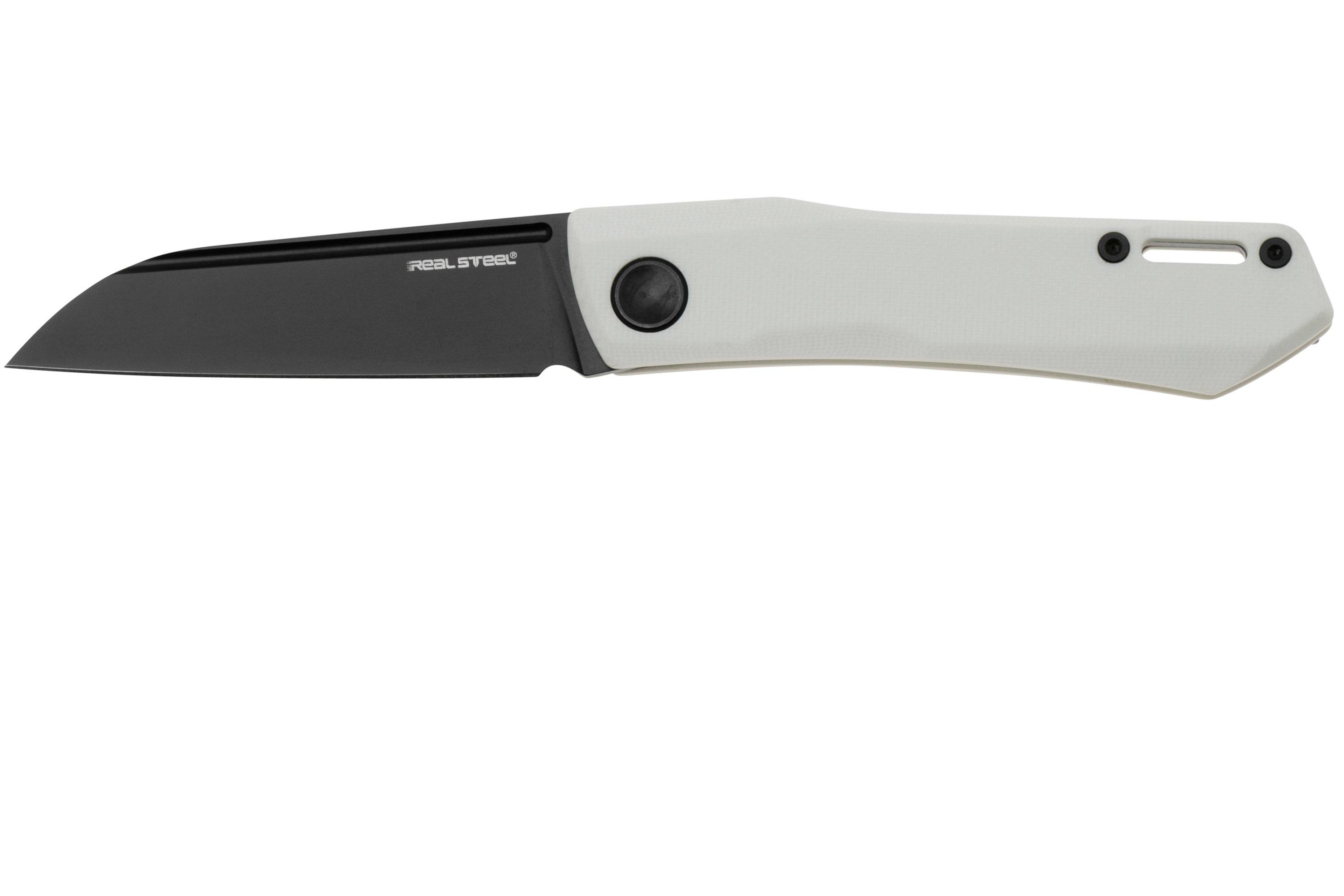 Real Steel Solis Lite 7064WB Black D2, White G10 coltello da tasca ...