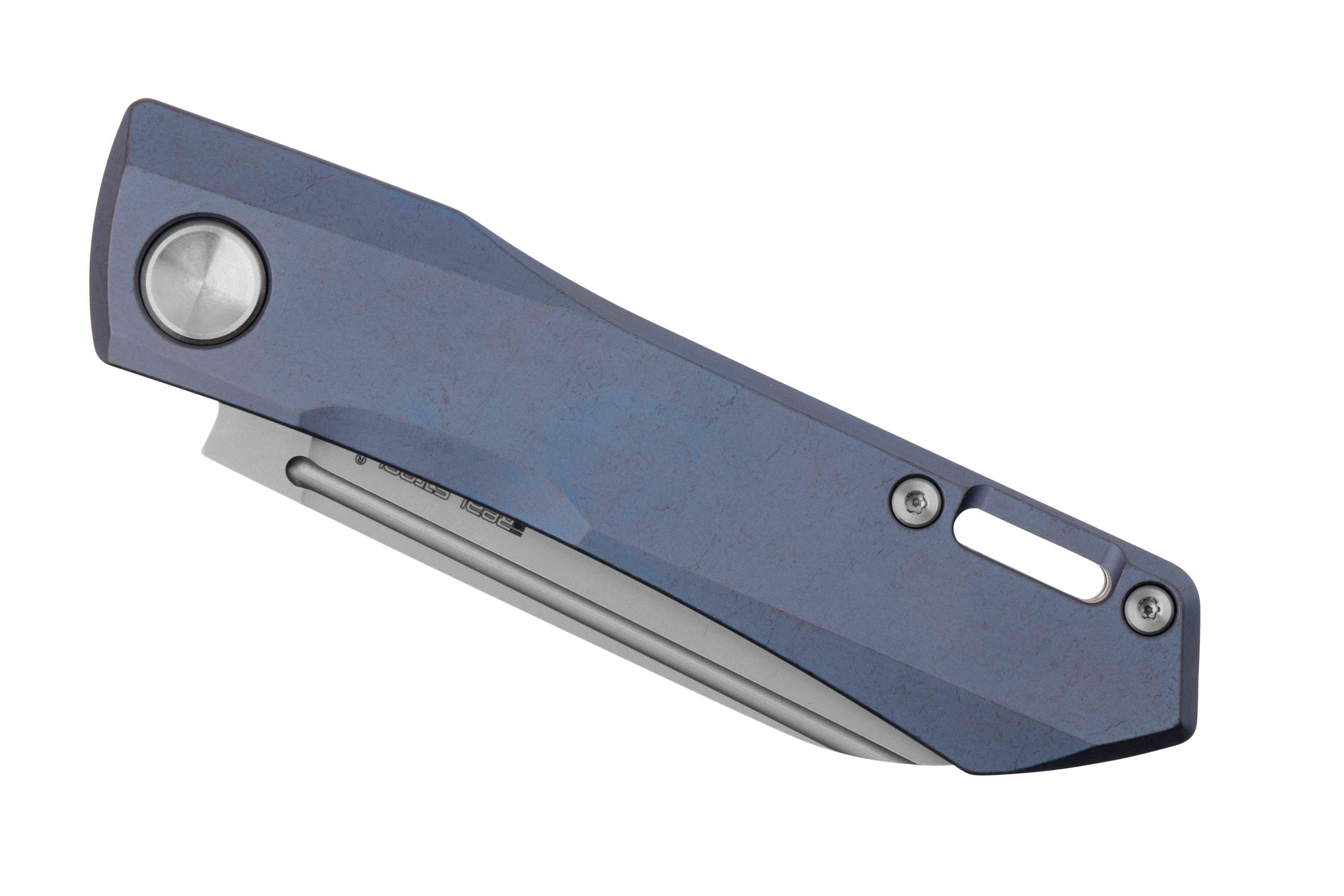 Real Steel Solis 7066SB Stonewashed N690 Sheepfoot, Slate Blue Titanium ...