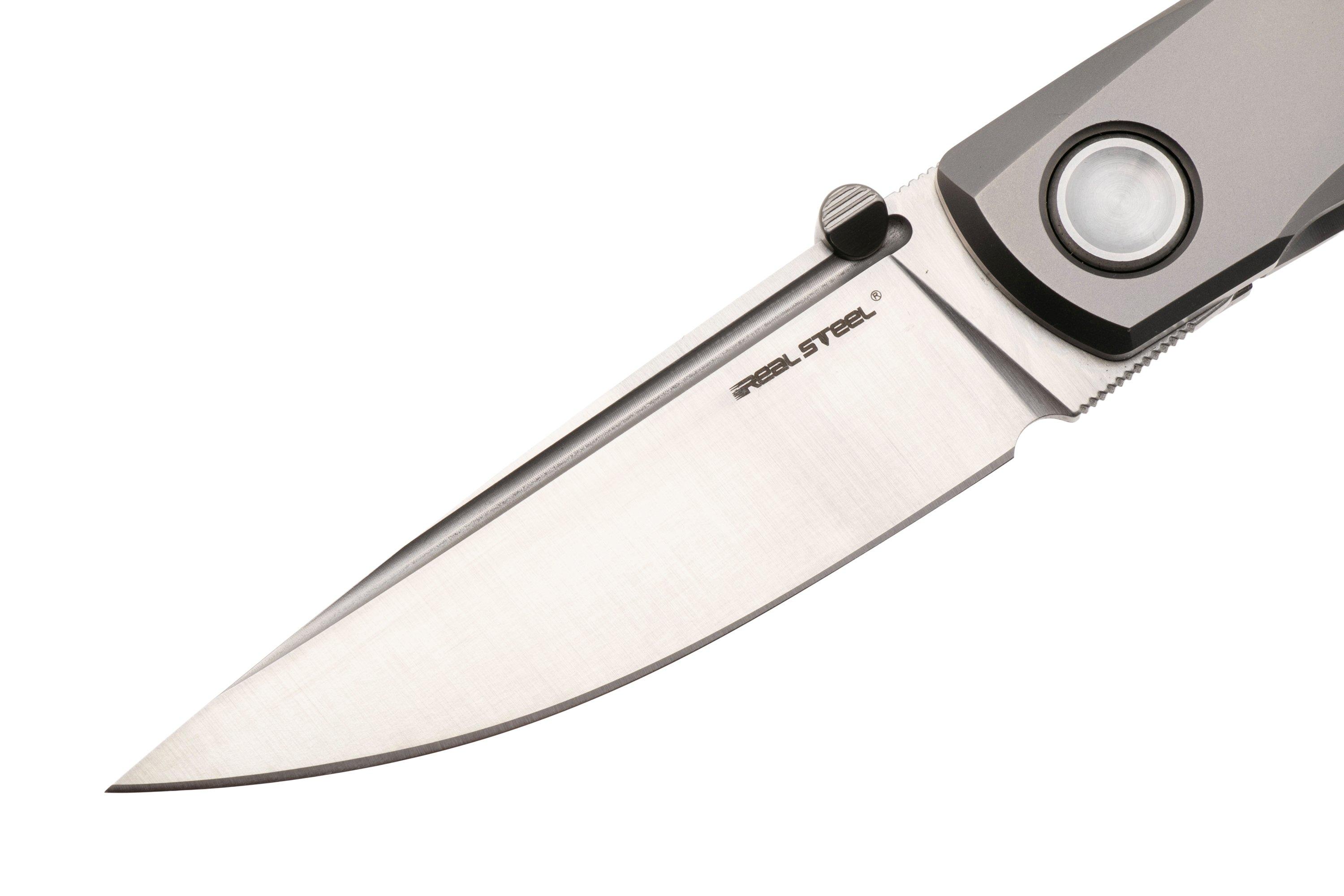 Real Steel Luna Boost 7071-2 Satin N690, Grey Titanium, pocket knife ...