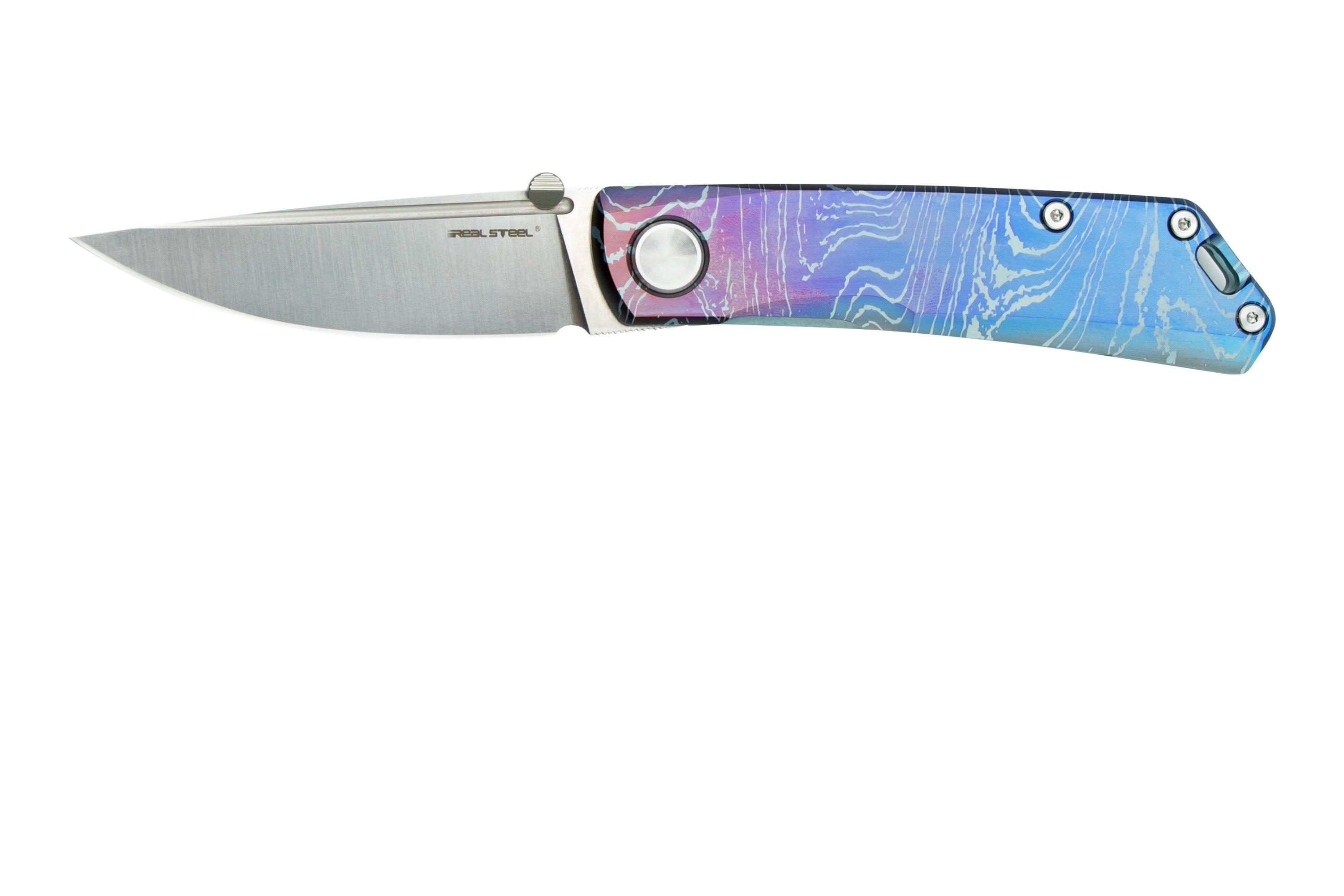 Real Steel Luna Boost Titanium Exclusive RL7071FD pocket knife, Fine TI ...