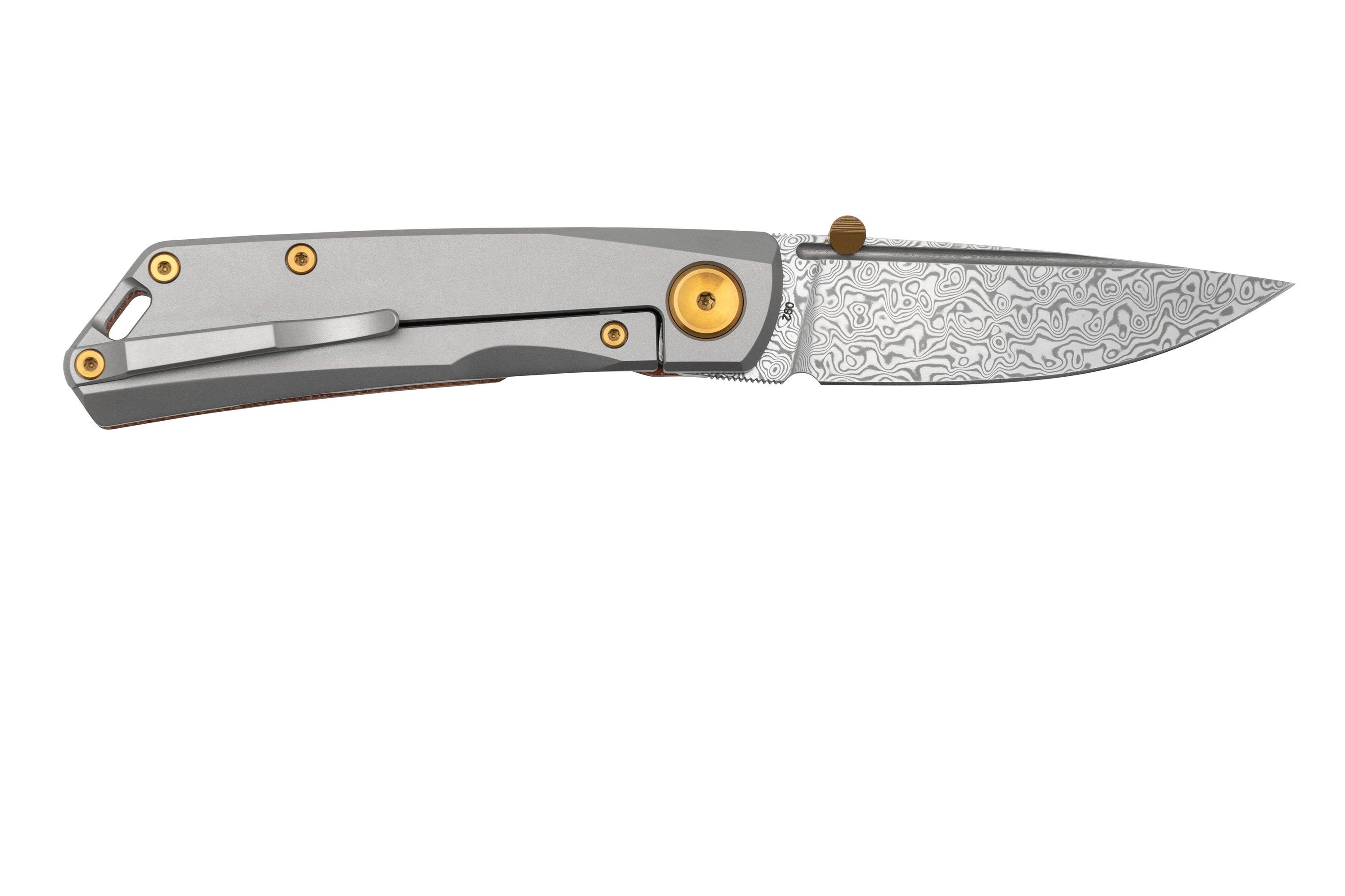 Real Steel Luna Boost Premium, Damascus, Brown Micarta Knivesandtools ...
