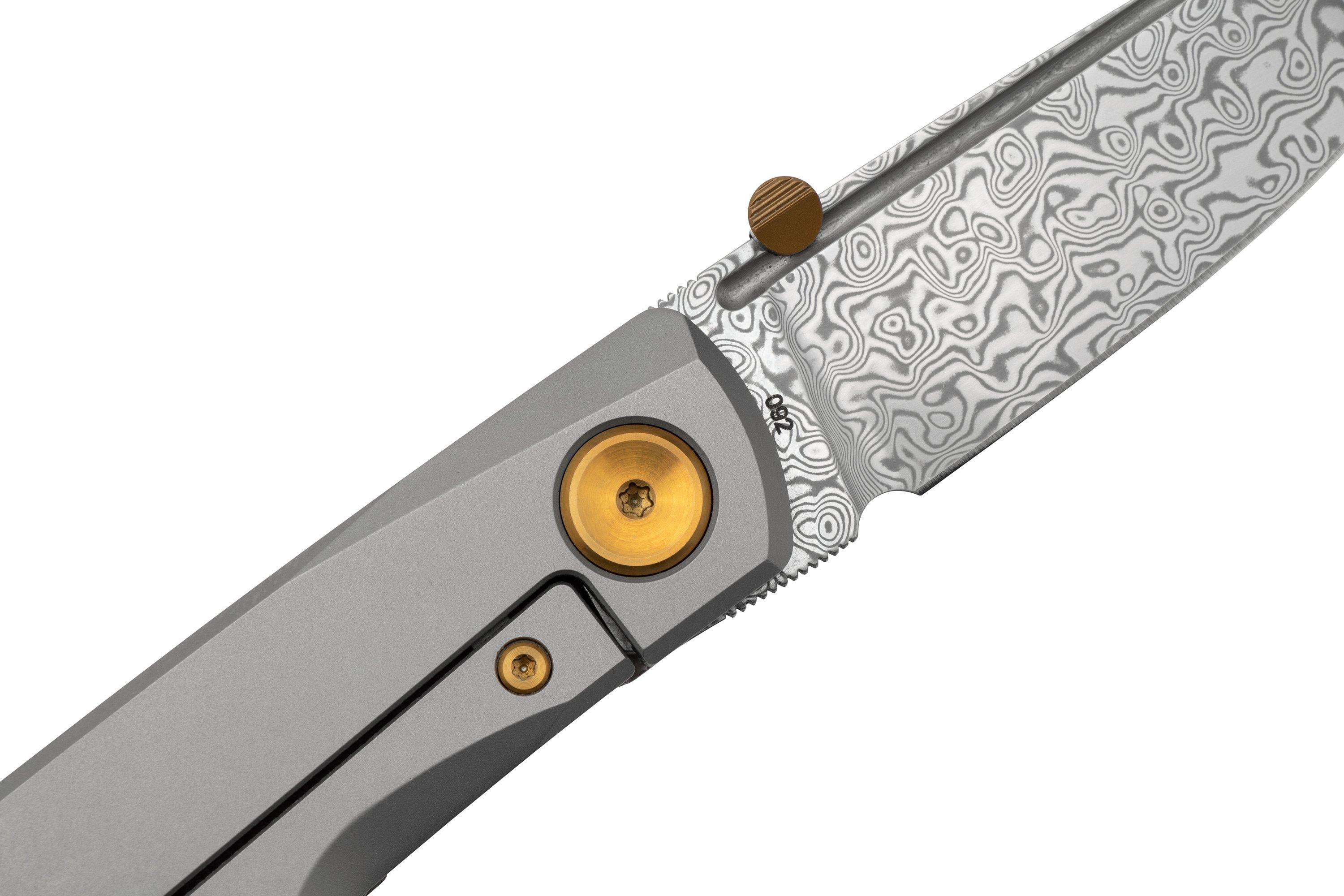 Real Steel Luna Boost Premium, Damascus, Brown Micarta Knivesandtools ...