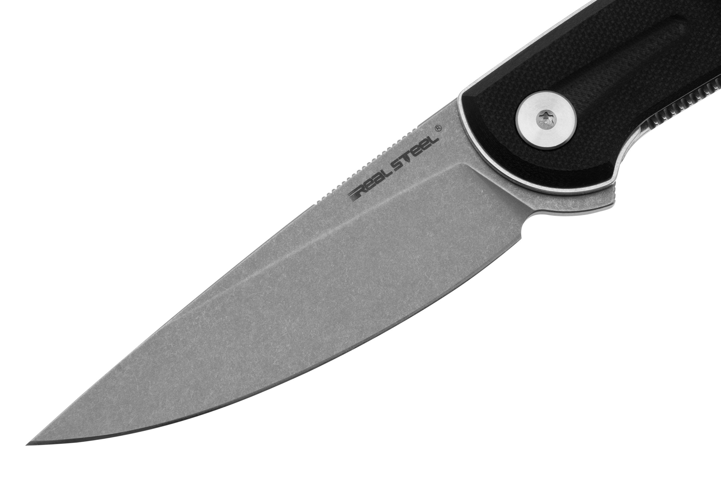 Real Steel Valore 7091BS Stonewashed Nitro-V, Black G10, pocket knife ...