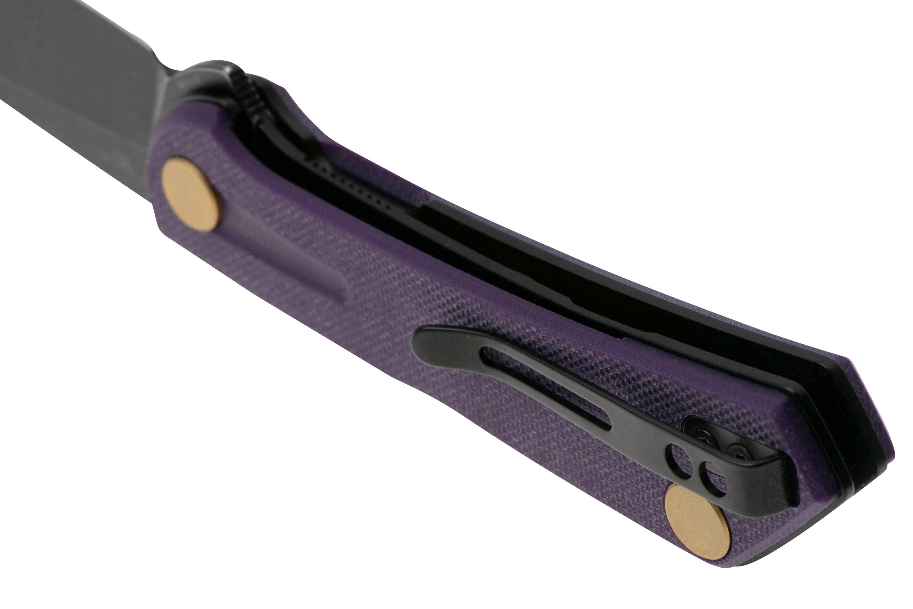 Real Steel Valore 7091PB Blackwashed Nitro-V, Purple G10, couteau de ...
