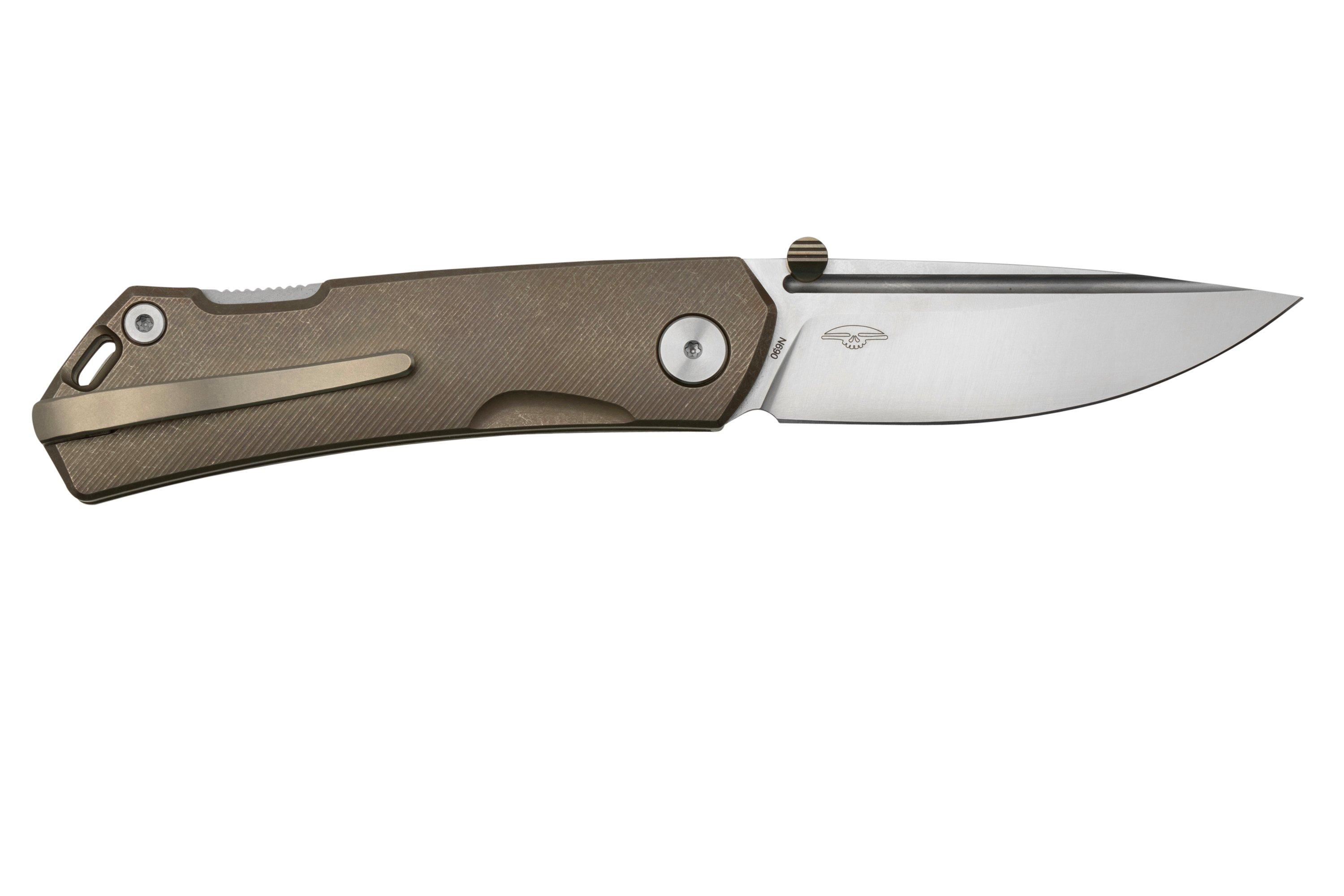 Real Steel Luna Maius Titanium Tan Bronze 7092, pocket knife ...