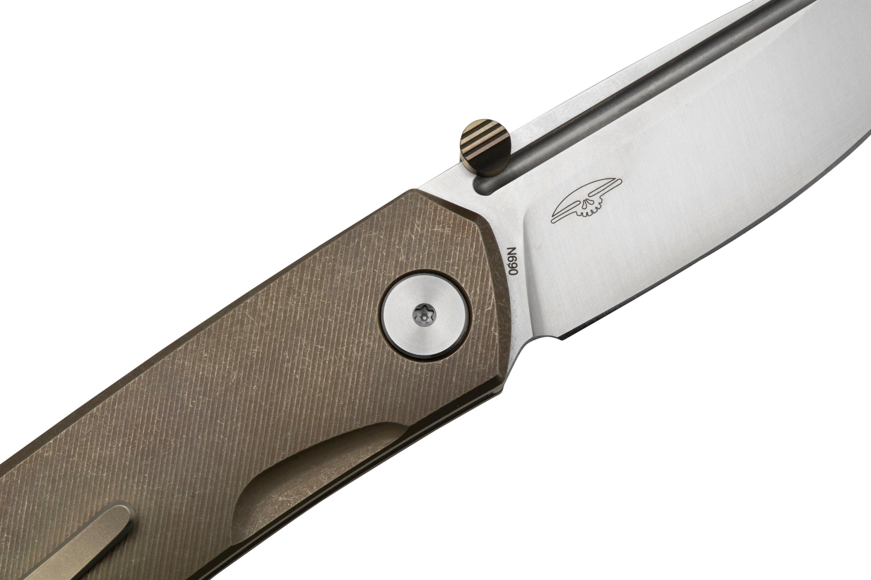 Real Steel Luna Maius Titanium Tan Bronze 7092, coltello da tasca ...
